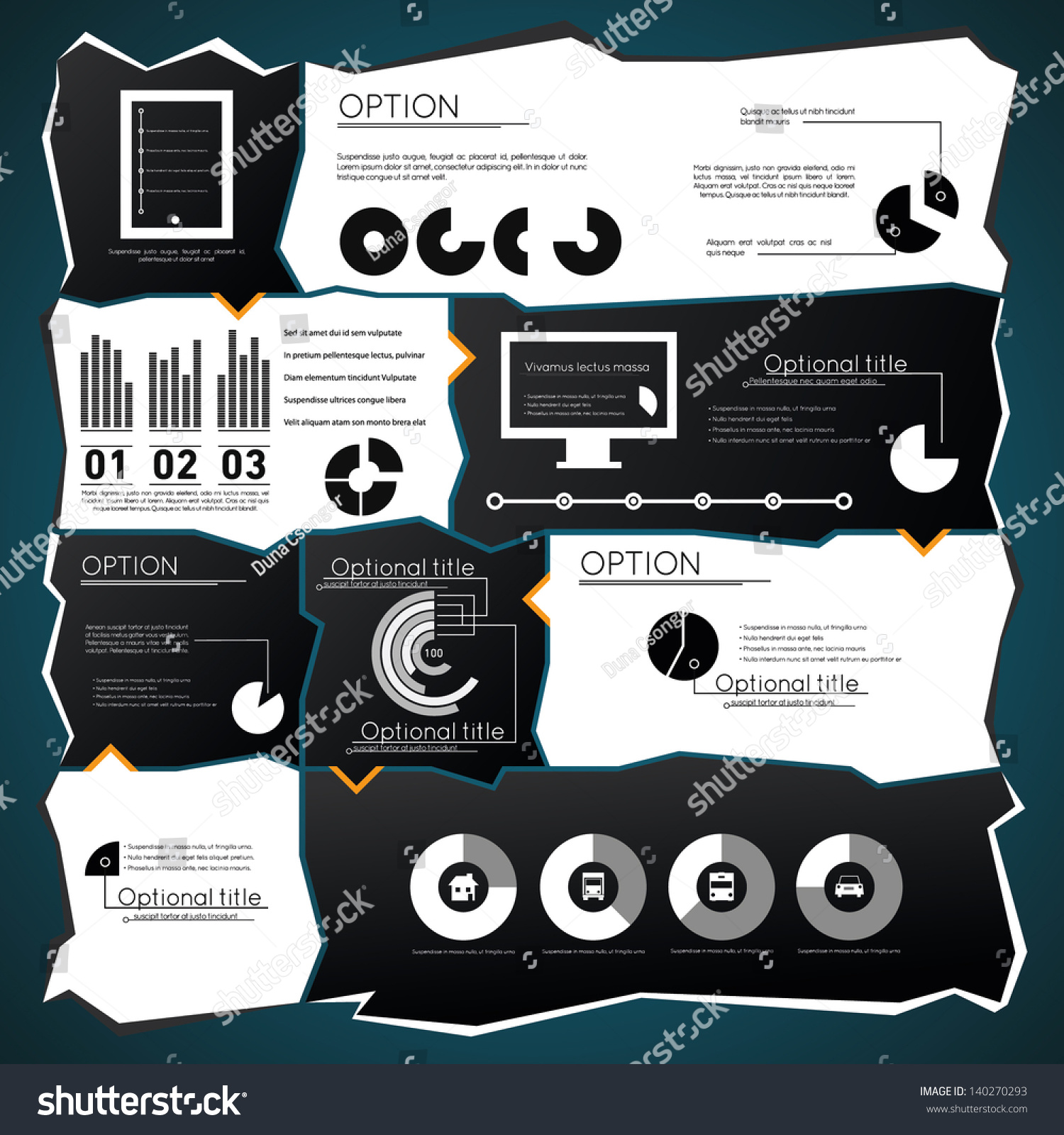 Broken Tile Infograph Elements Stock Vector (Royalty Free) 140270293