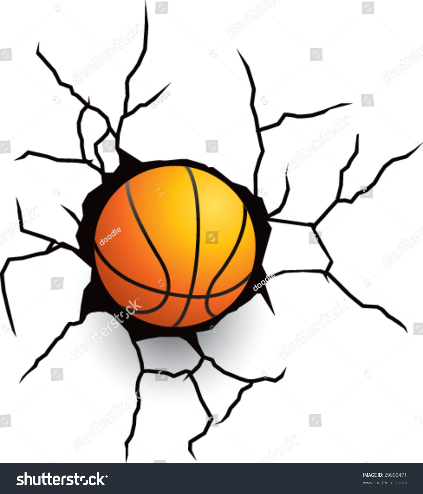 Broken Wall Basketball Stock Vector 29803471 - Shutterstock