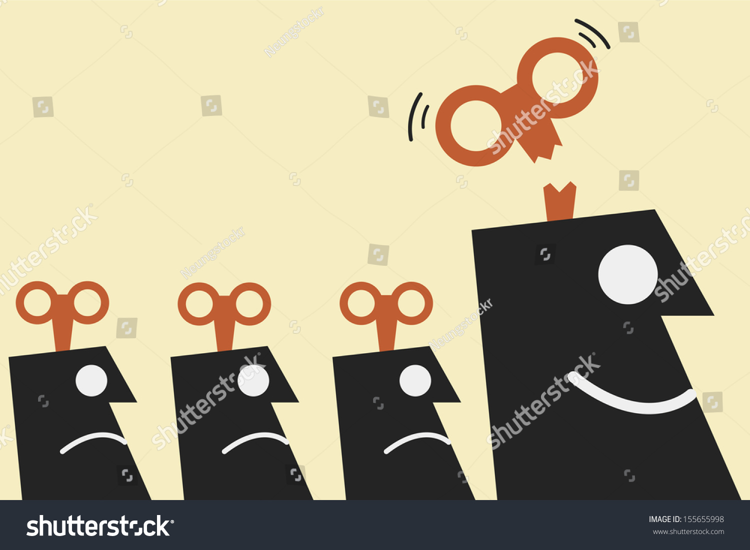 Broken Windup Freedom Concept Stock Vector (Royalty Free) 155655998