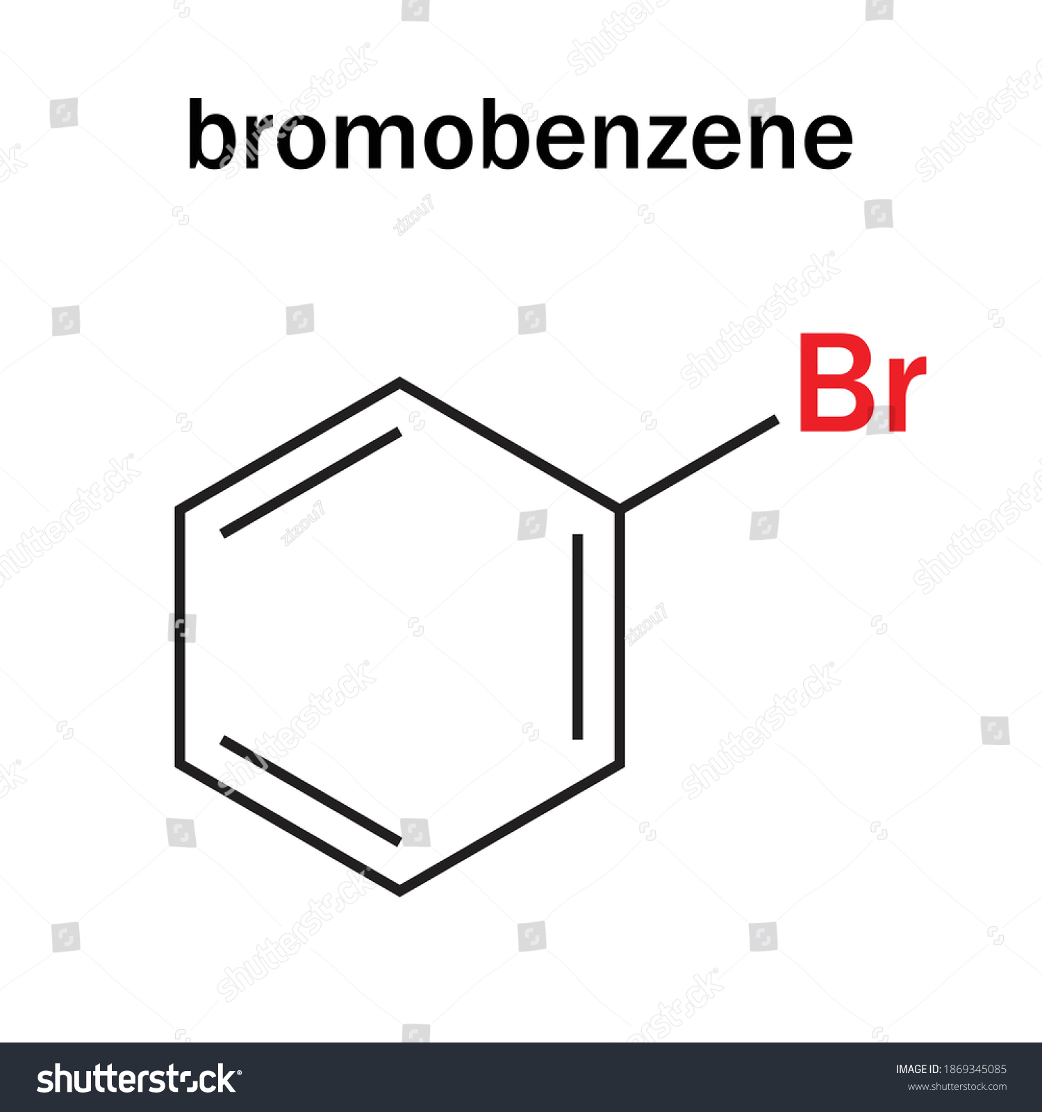 estructura de bromobenceno (C6H5Br) sobre fondo: vector de stock (libre ...