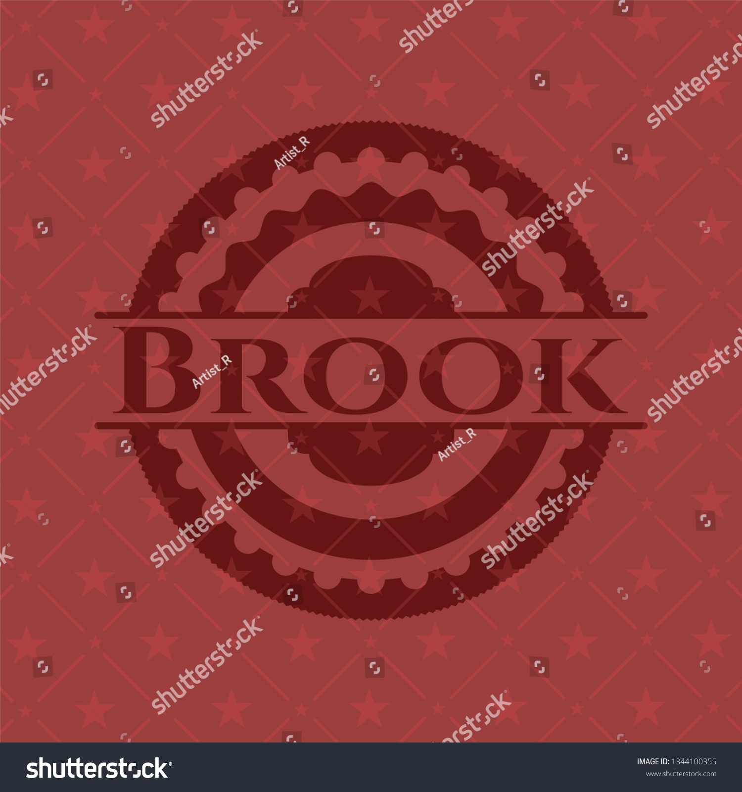 Brook Realistic Red Emblem Stock Vector (Royalty Free) 1344100355 ...