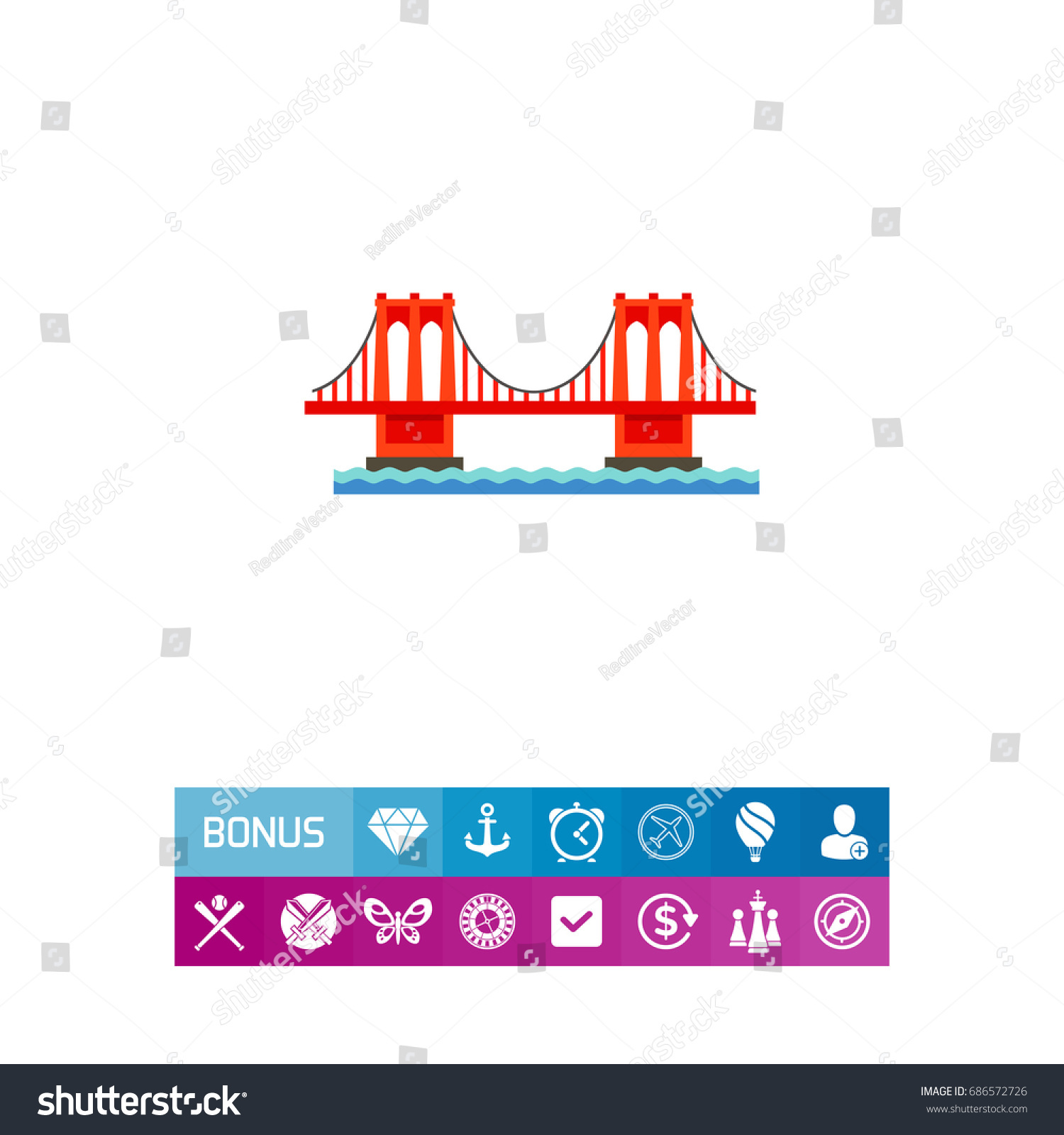 Brooklyn Bridge Icon Stock Vector (Royalty Free) 686572726 | Shutterstock