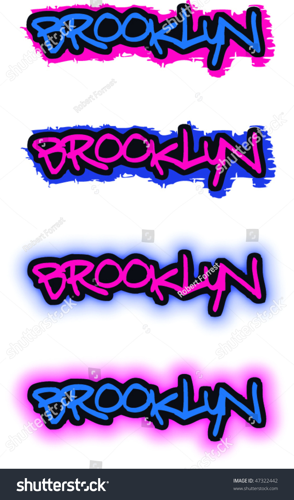 Brooklyn Graffiti Vector Image Stock Vector 47322442 - Shutterstock