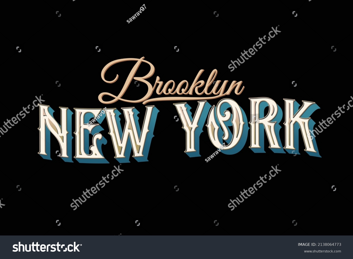 Brooklyn New York Text Effect Design Stock Vector (Royalty Free ...