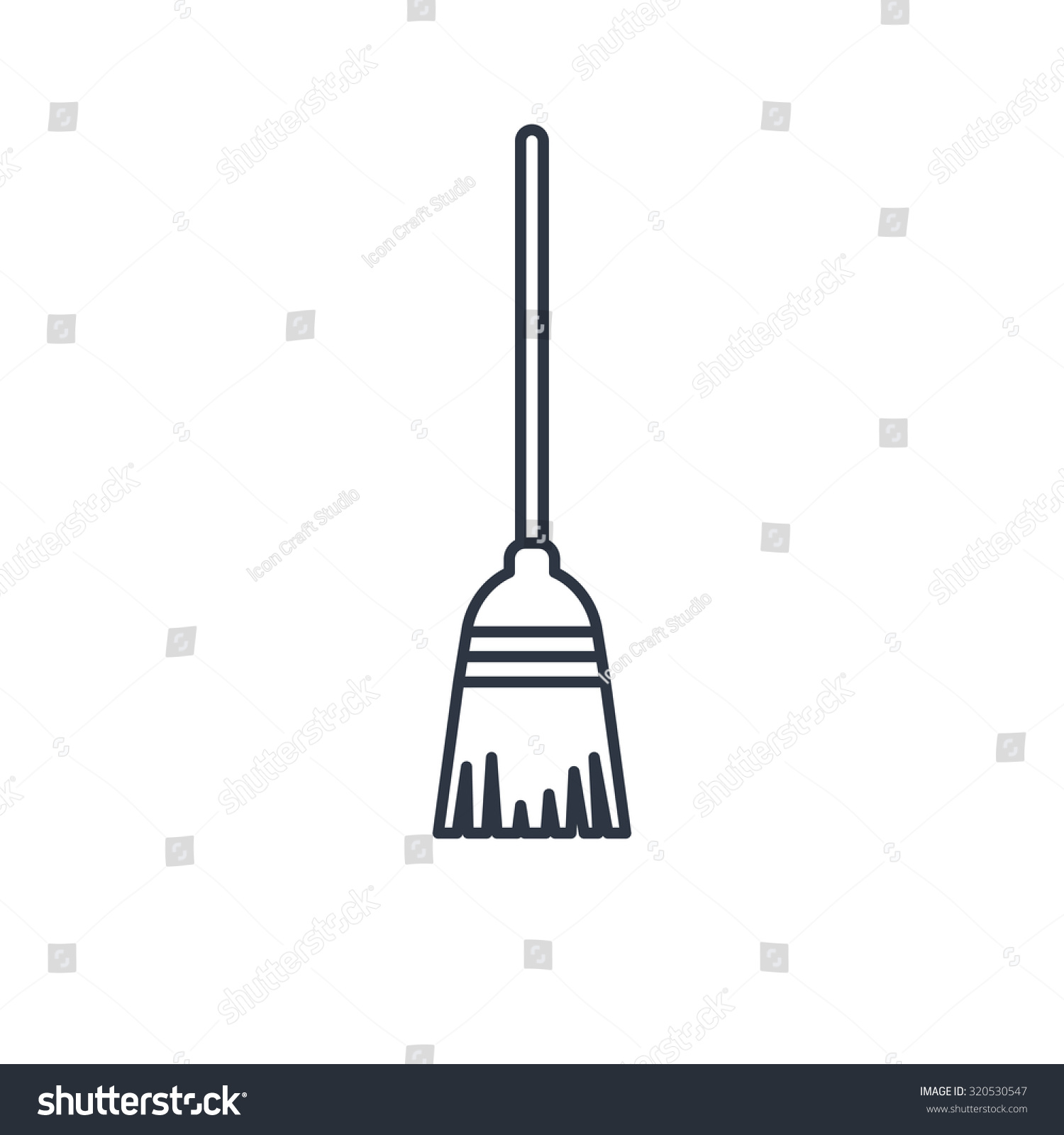 Broom Vector Outline Icon Stock Vector (Royalty Free) 320530547