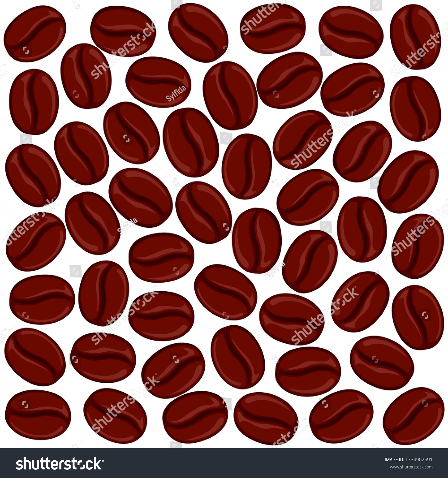 Brown Background Coffee Beans Vector Illustration Stock Vector (Royalty ...