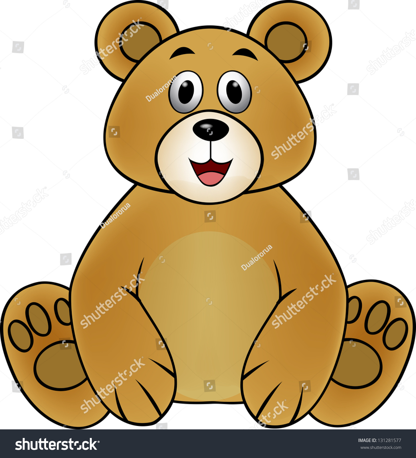 Brown Bear Cartoon: เวกเตอร์สต็อก (ปลอดค่าลิขสิทธิ์) 131281577