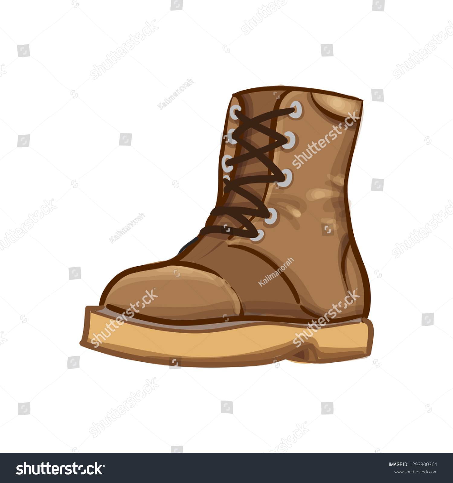 Brown Boots Vector Illustration Stock Vector (Royalty Free) 1293300364