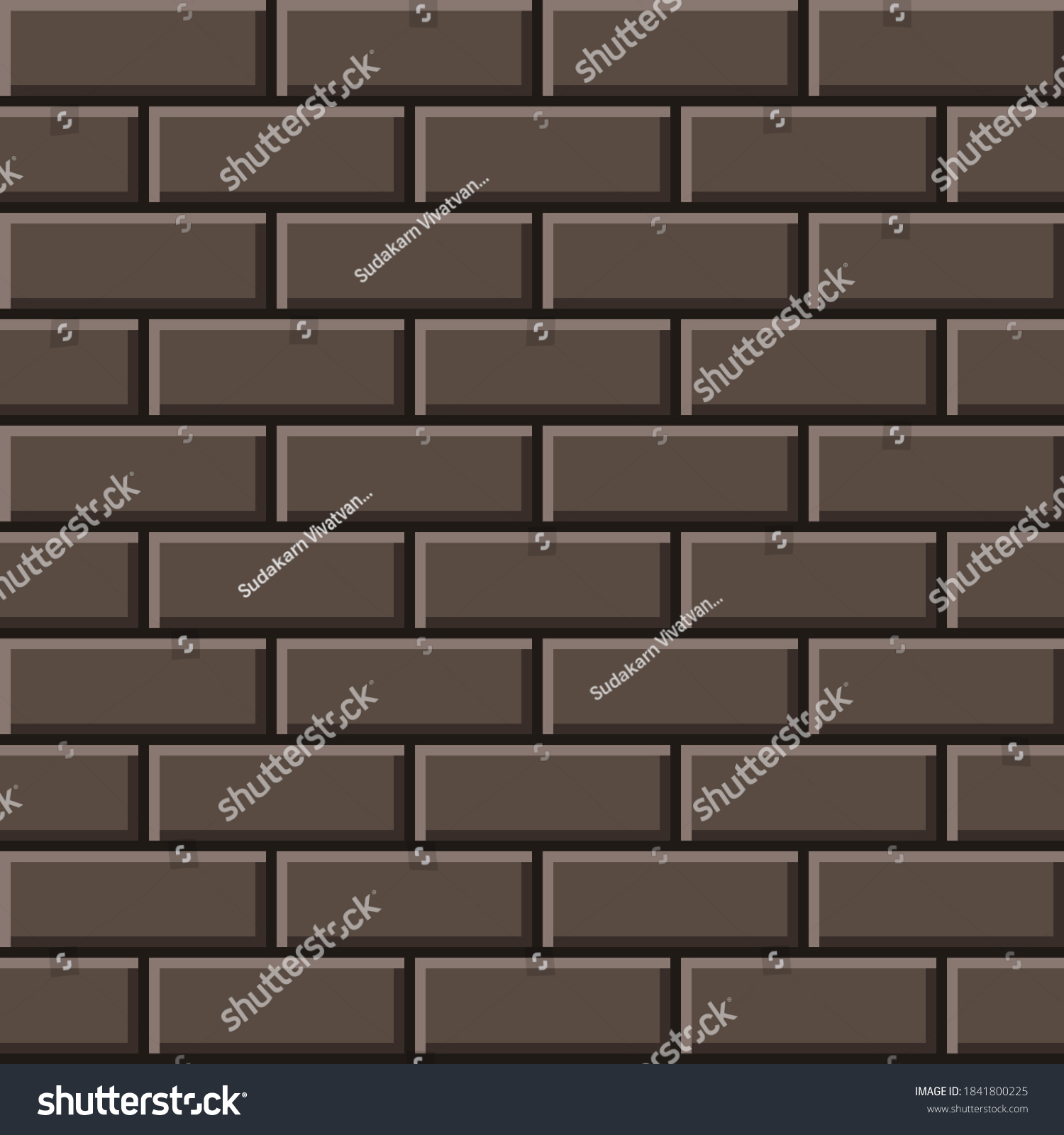 Brown Brick Pattern Pixel Art Vector Stock Vector (Royalty Free) 1841800225