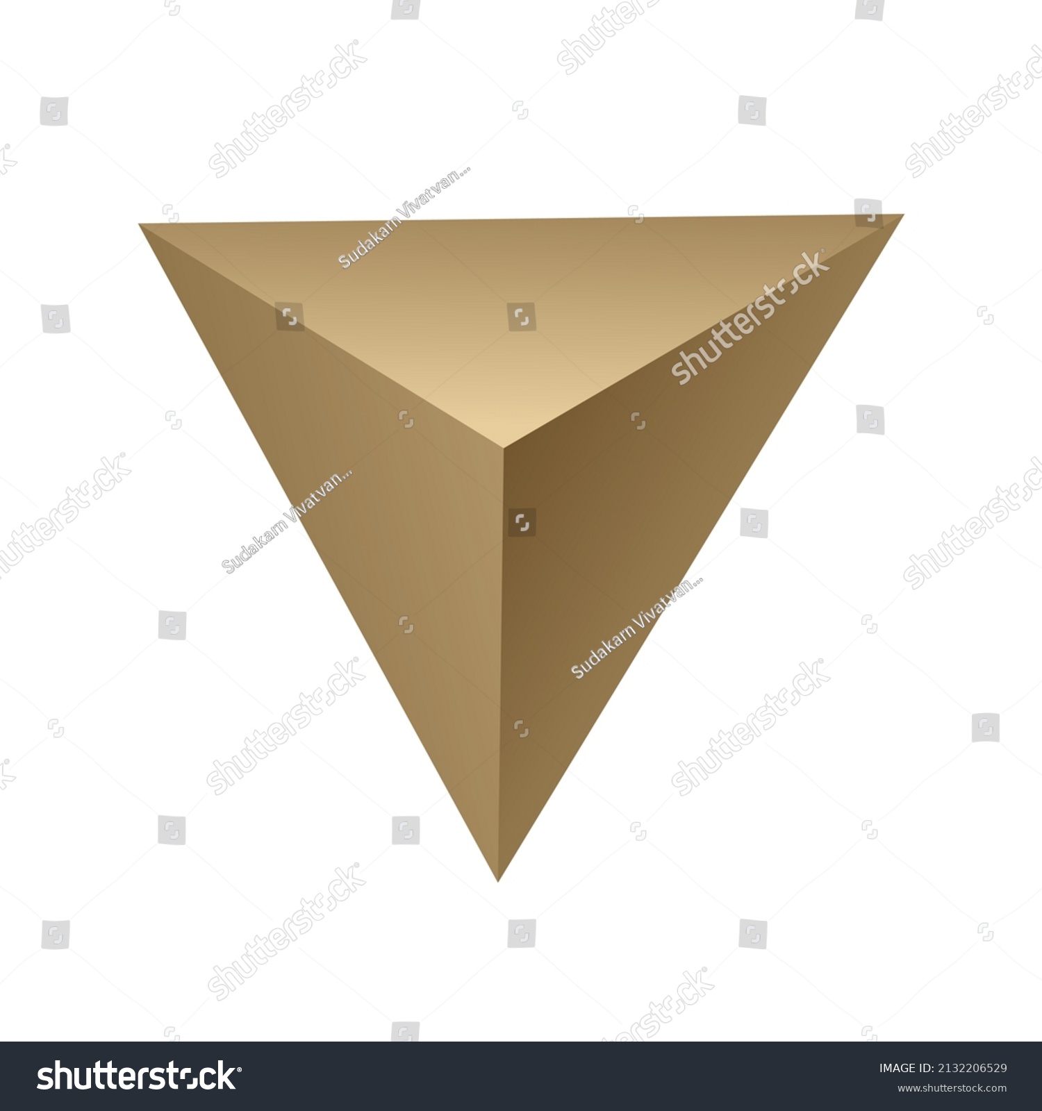 Brown 3d Triangle On White Background Stock Vector (Royalty Free ...
