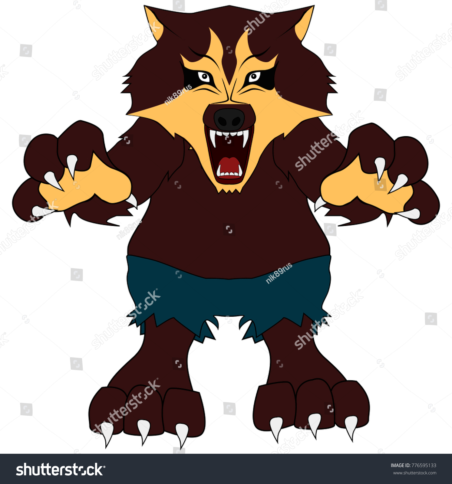 Brown Fat Werewolf Stock Vector (Royalty Free) 776595133
