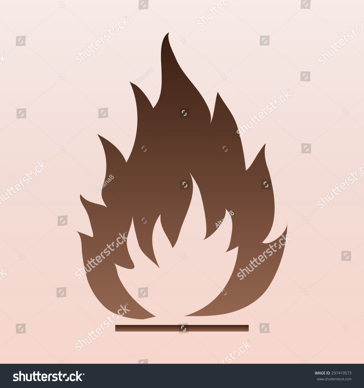 Brown Fire Flames Icon Vector Illustration Stock Vector (Royalty Free ...