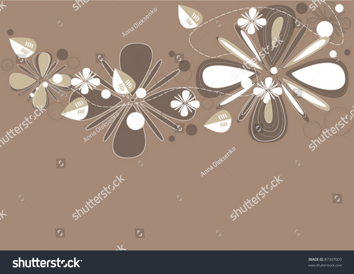 Brown Floral Background Flowers Vector Eps Stock Vector (Royalty Free ...