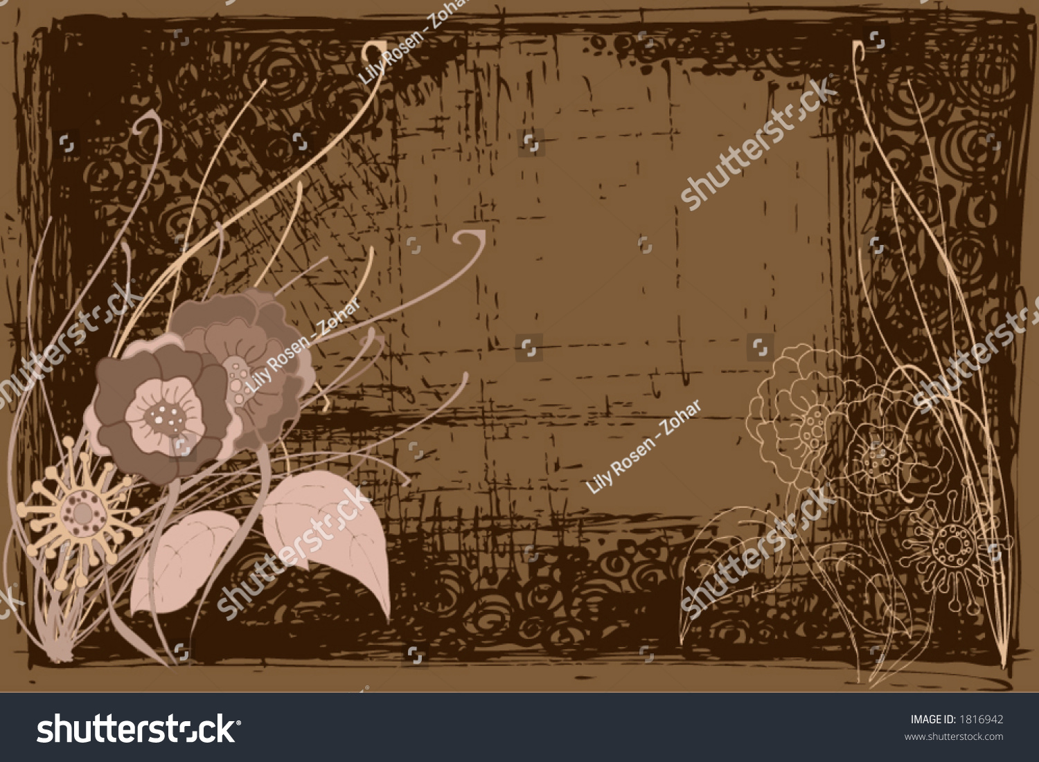Brown Flowers Background Stock Vector (Royalty Free) 1816942