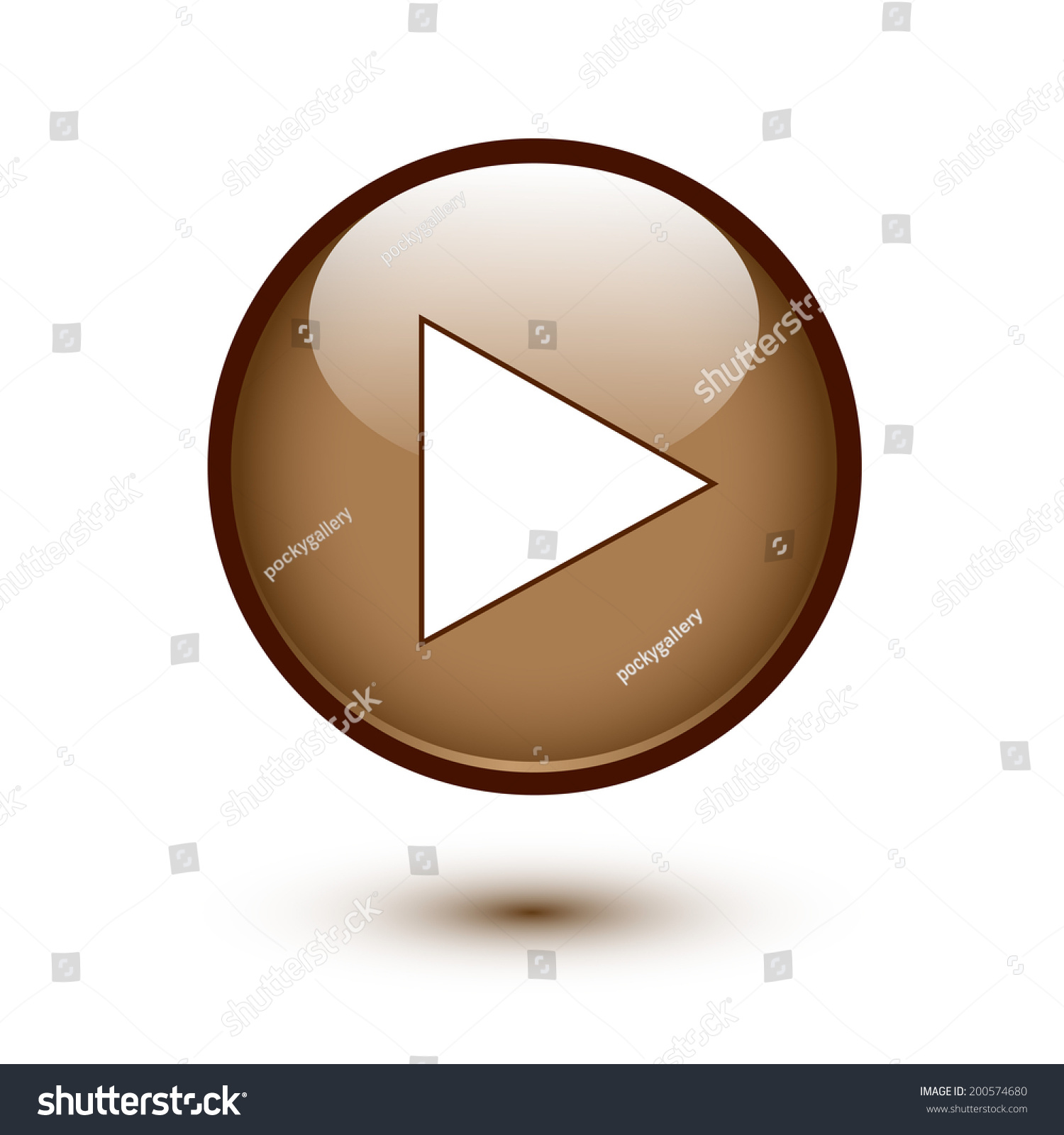 Brown Glossy Play Button On White: เวกเตอร์สต็อก (ปลอดค่าลิขสิทธิ์ ...