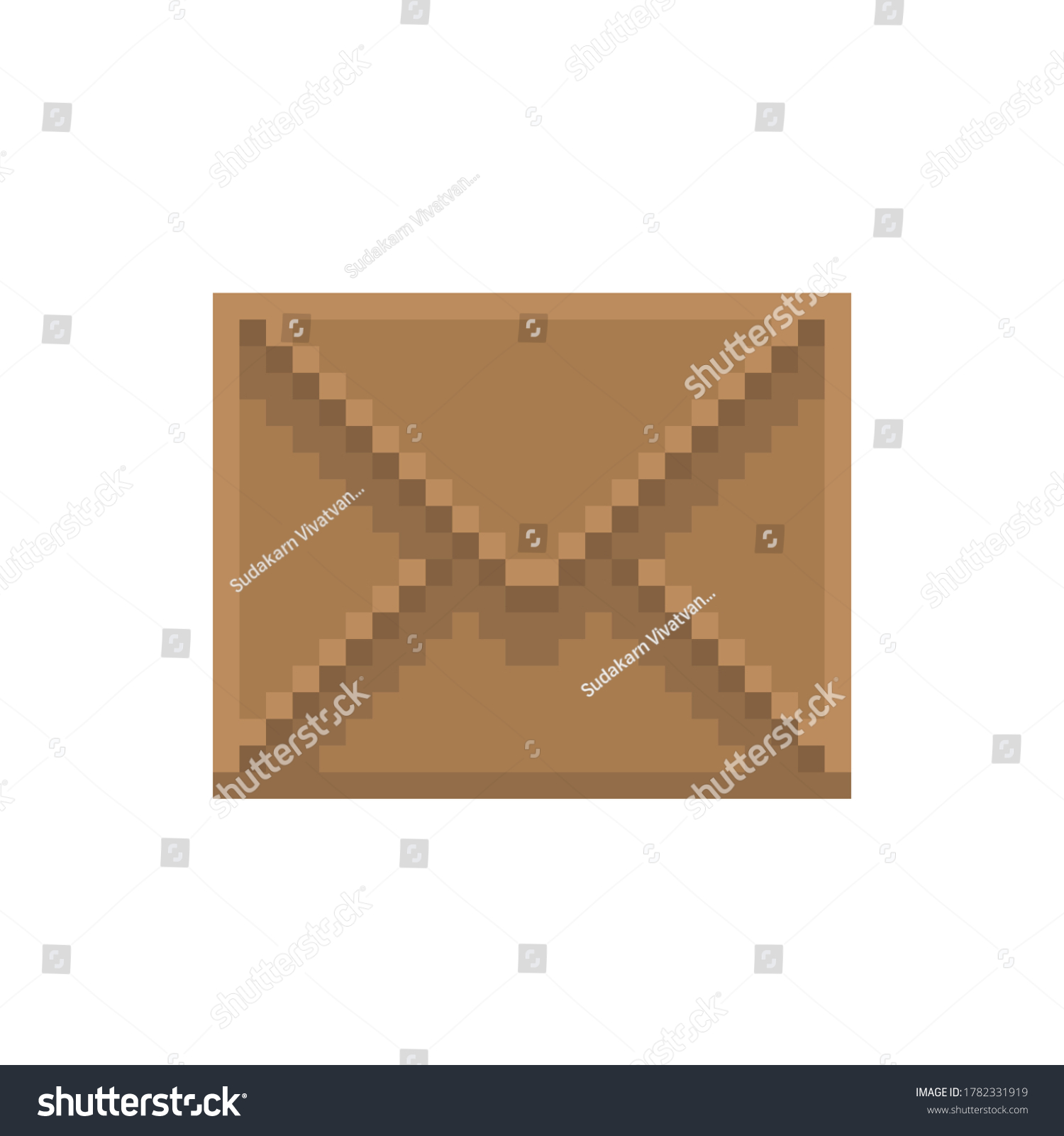 Brown Letter Cartoon Vector Pixel Art Stock Vector (Royalty Free ...