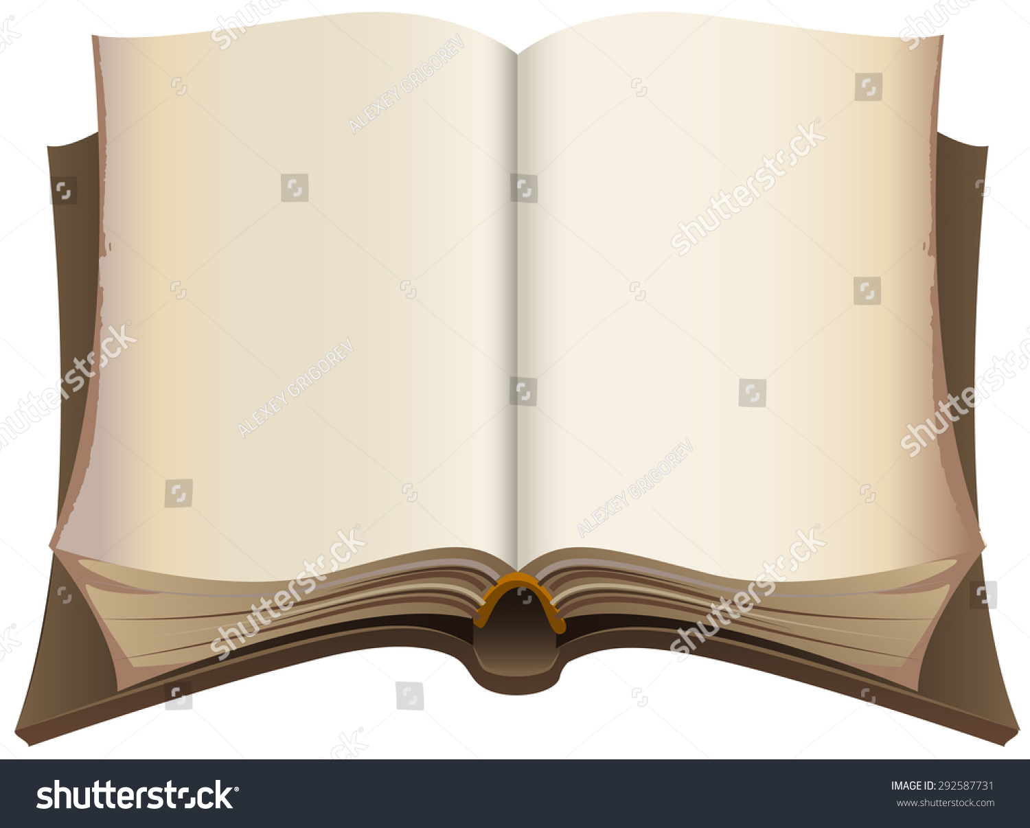 Brown Old Open Book Isolated Illustration Stock Vector (Royalty Free ...