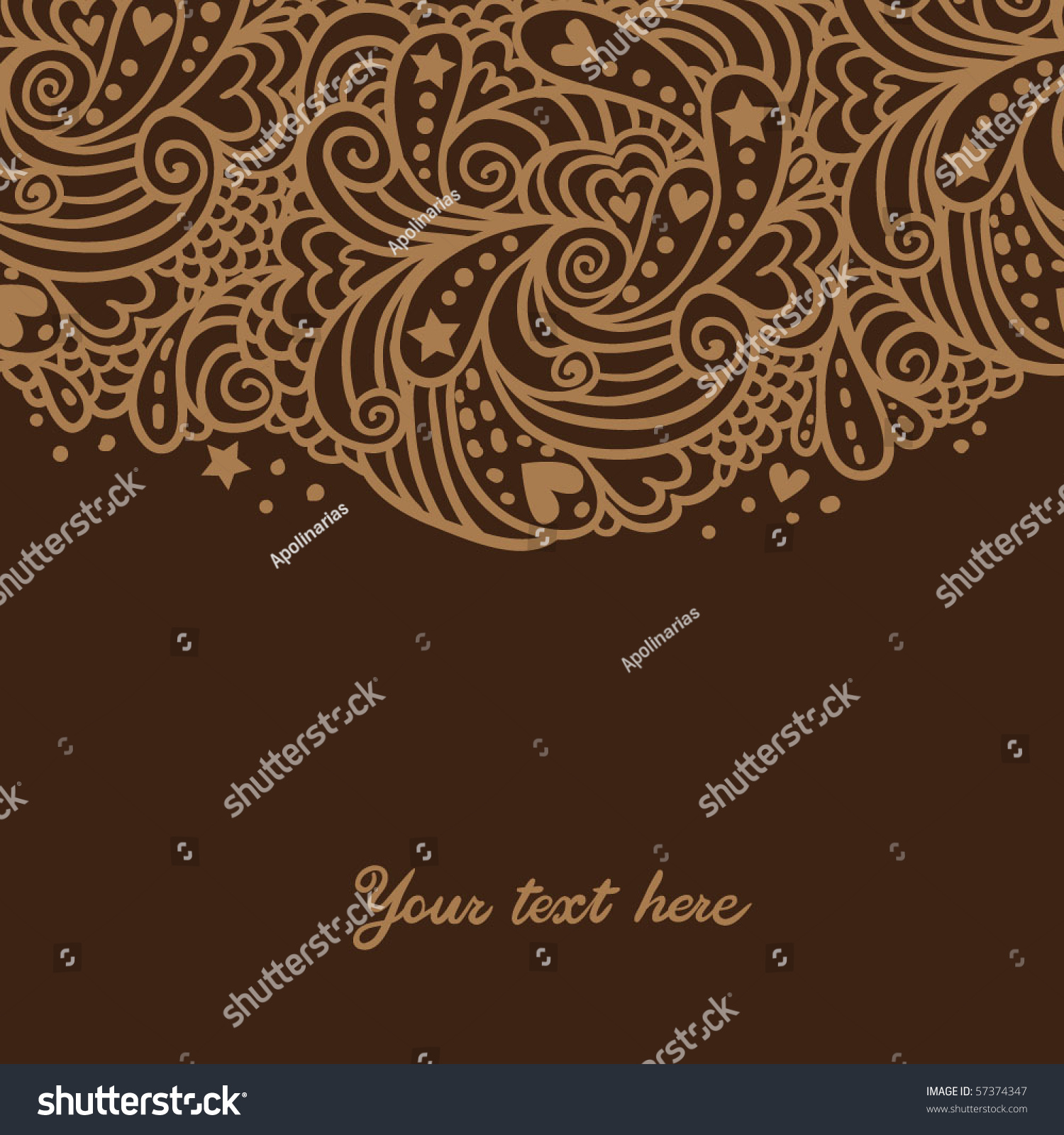 Brown Paisley Background Stock Vector Illustration 57374347 : Shutterstock