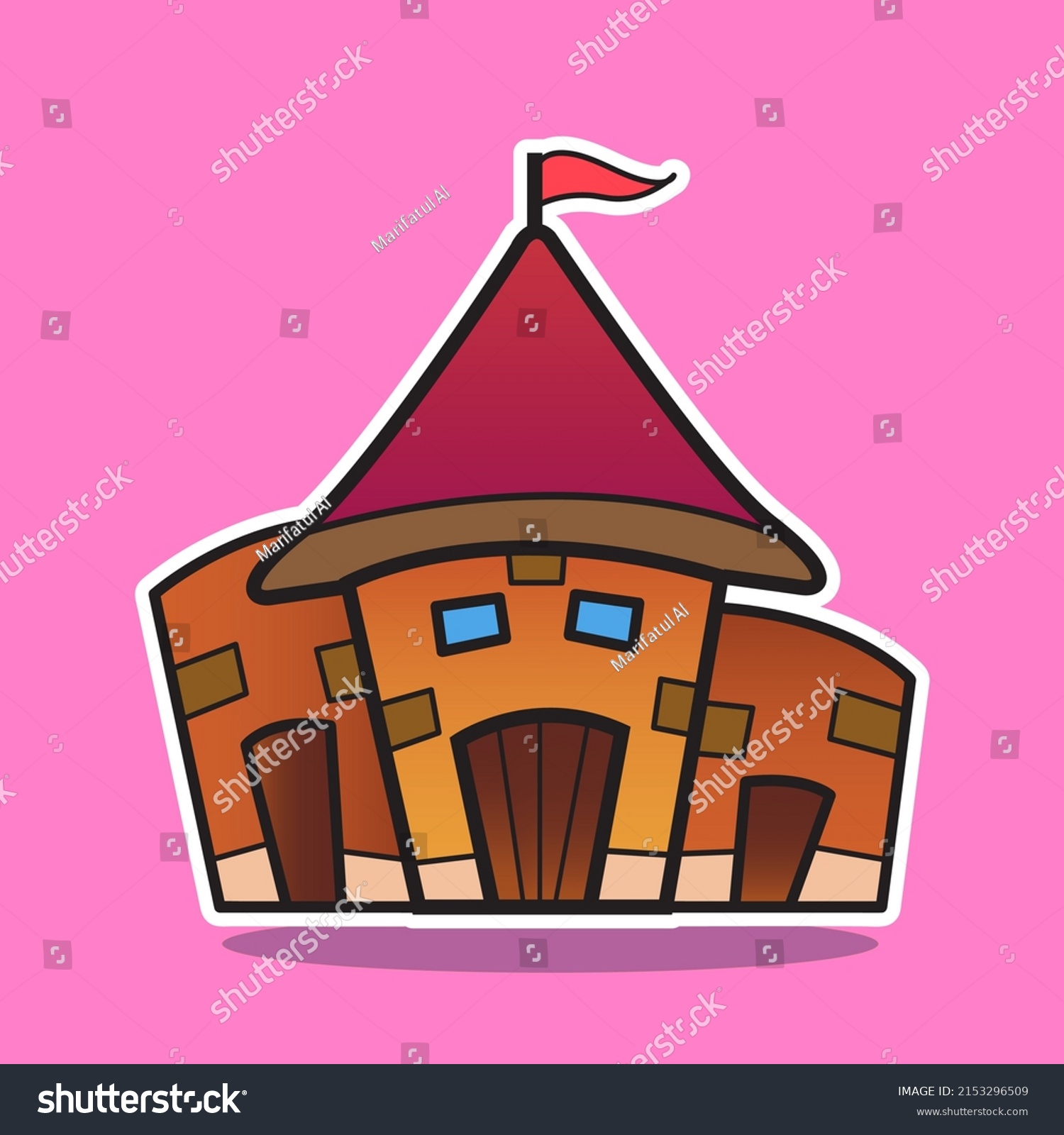 Brown Palace Vector Cartoon Illustration Stock Vector (Royalty Free ...