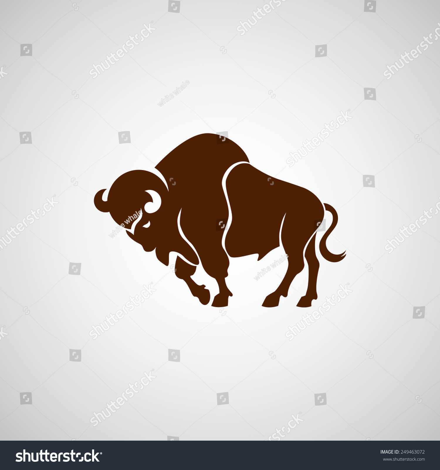 Brown Running Bison Vector Sign Isolated Stock Vector (Royalty Free ...