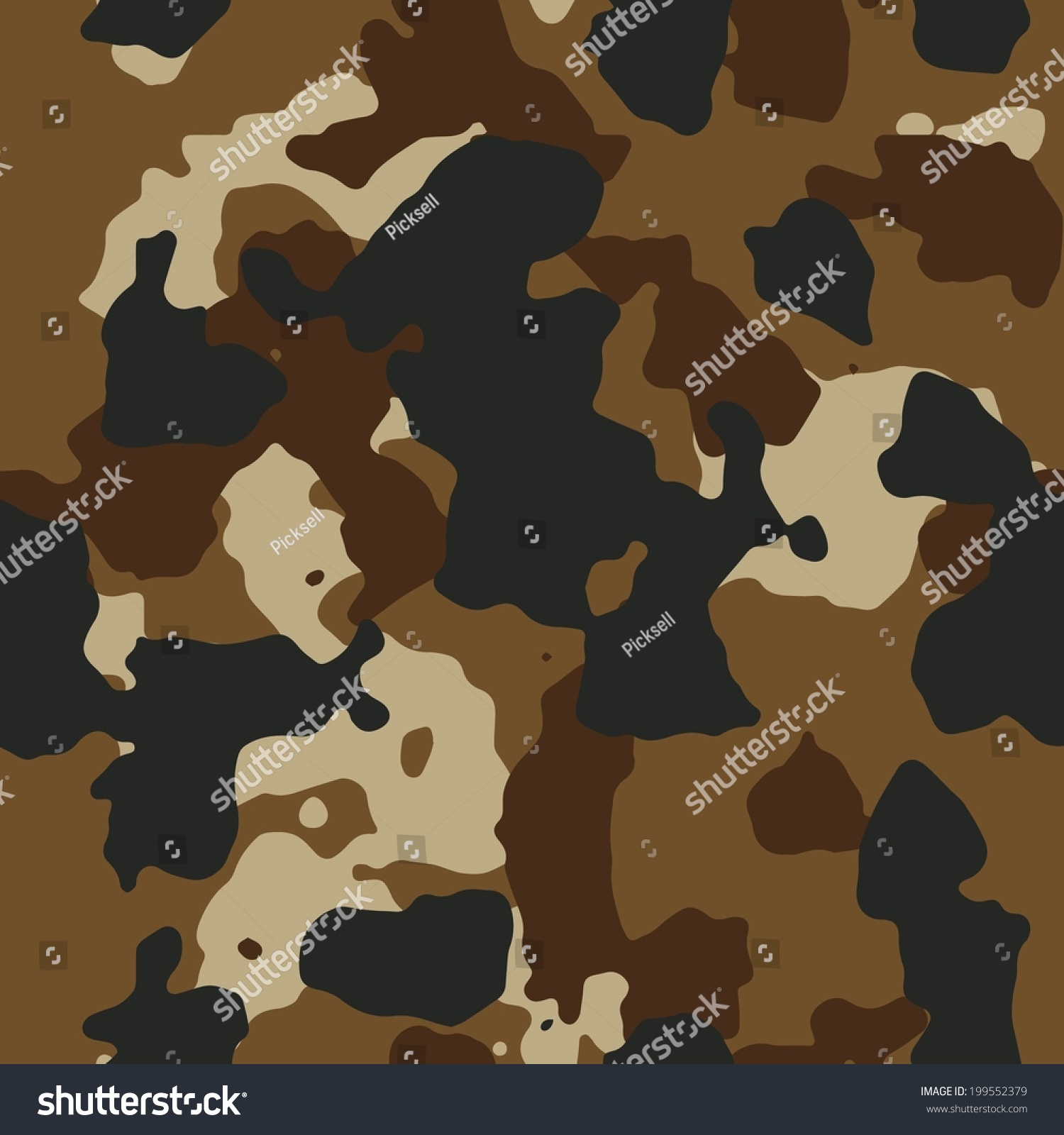 Brown Seamless Desert Camo Vector Stock Vector (Royalty Free) 199552379