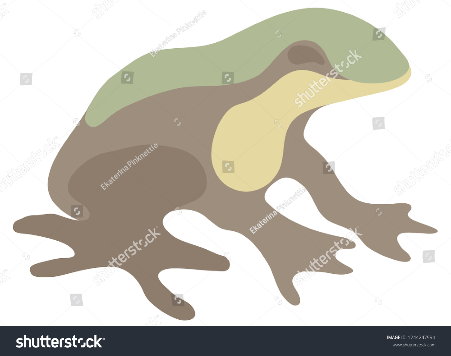 Brown Simple Sitting Frog Vector Graphics Stock Vector (Royalty Free ...