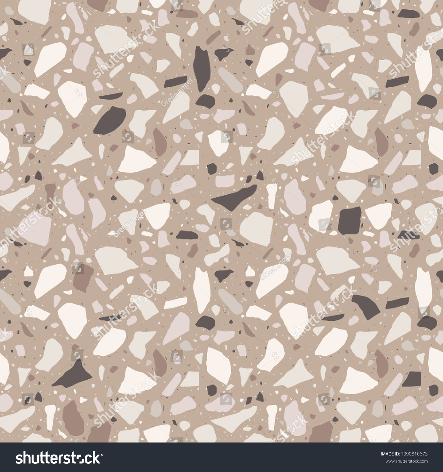 Brown Terrazzo Seamless Texture Floor Tile Stock Vector (Royalty Free ...
