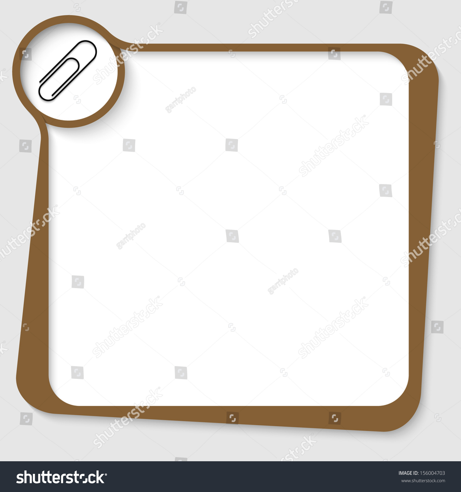 Brown Text Box Paper Clip Stock Vector (Royalty Free) 156004703