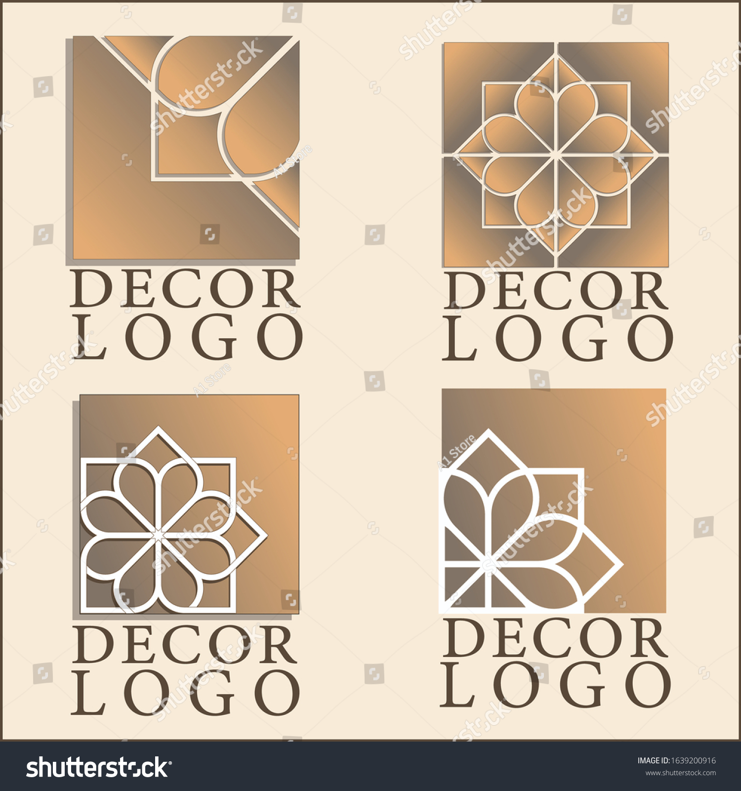 Brown Vector Decor Logo Interior Designers Stock Vector (Royalty Free ...