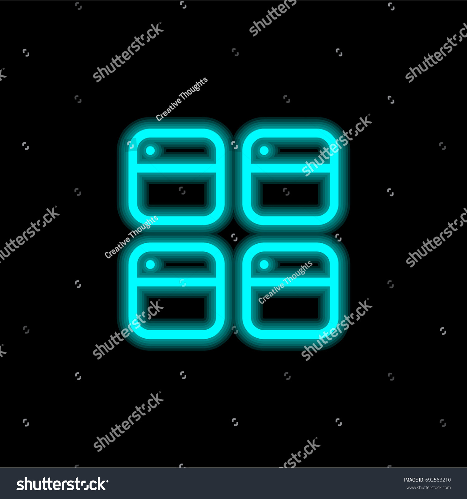 Browser Blue Glowing Neon Ui Ux Stock Vector Royalty Free 692563210 Shutterstock