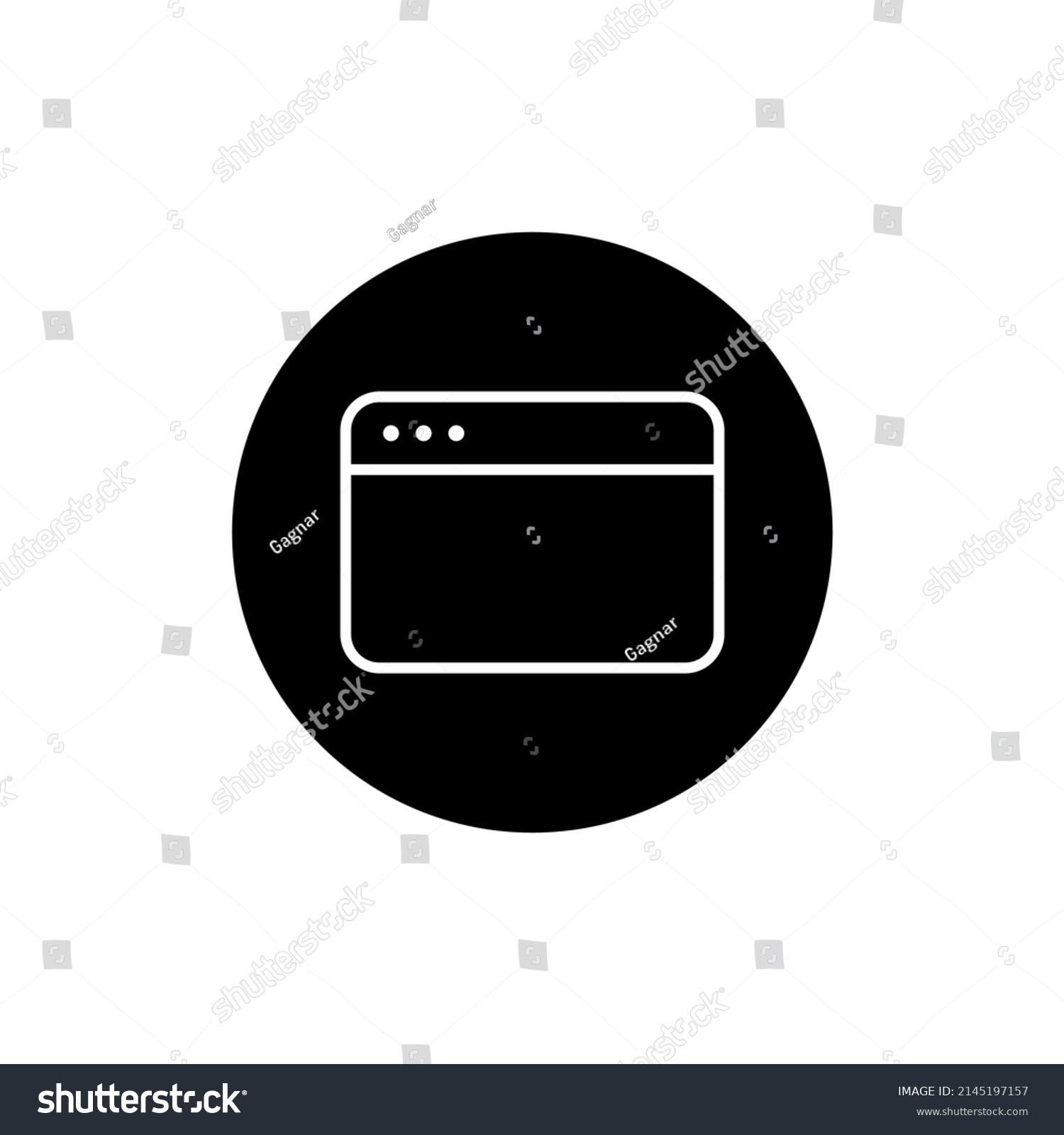 Browser Icon Black Round Stock Vector (Royalty Free) 2145197157 ...