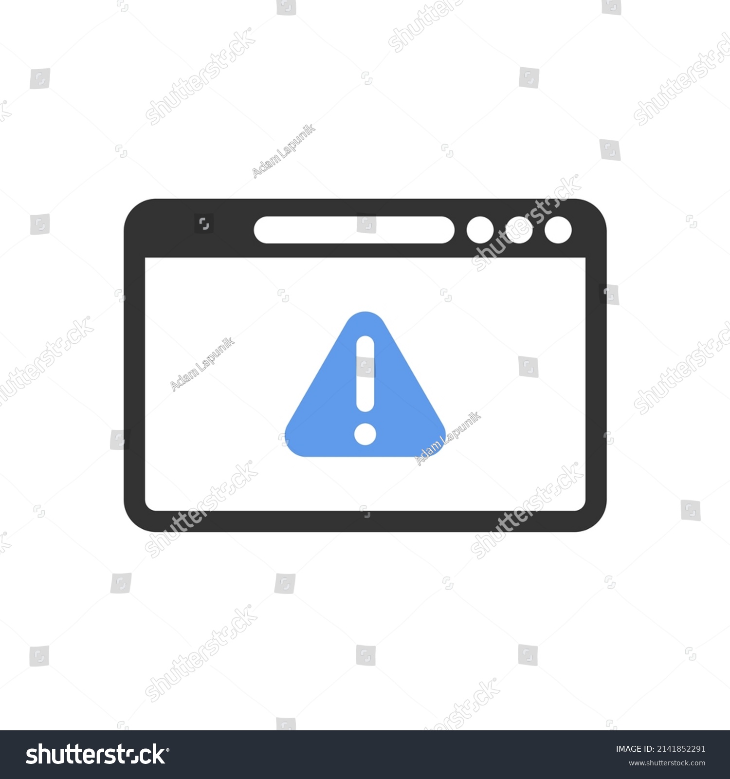 Browser Window Warning Sign Vector Icon Stock Vector (Royalty Free ...