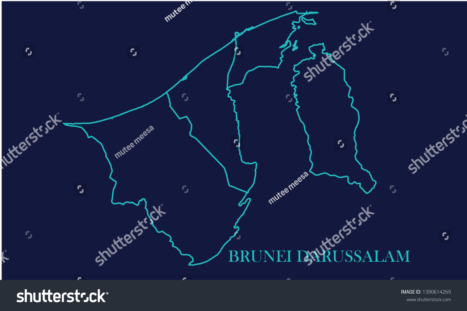 Brunei Darussalam Map Background Vector Eps10 Stock Vector (Royalty ...