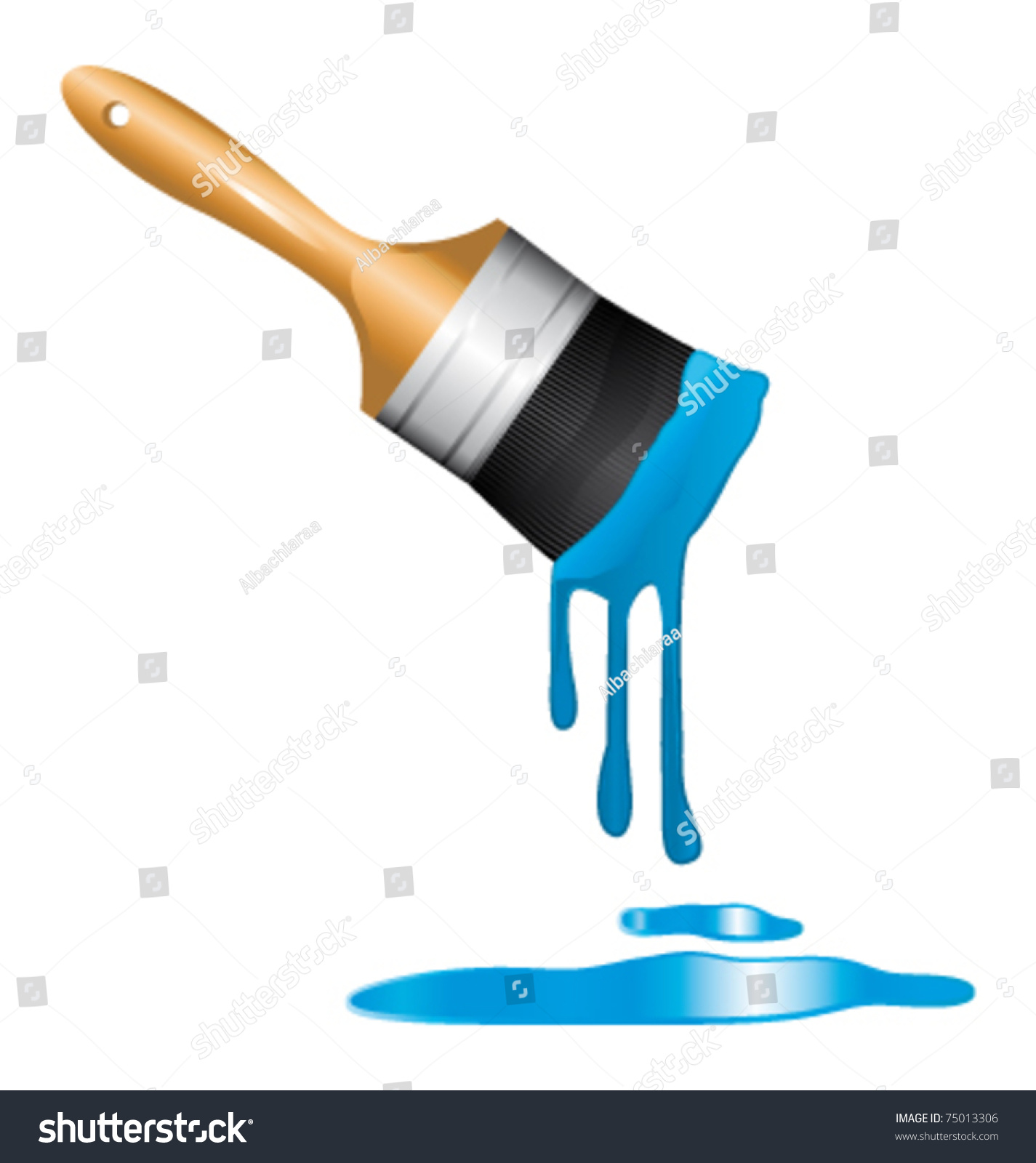Brush Dipped Blue Paint Vector Icon 库存矢量图（免版税）75013306 | Shutterstock