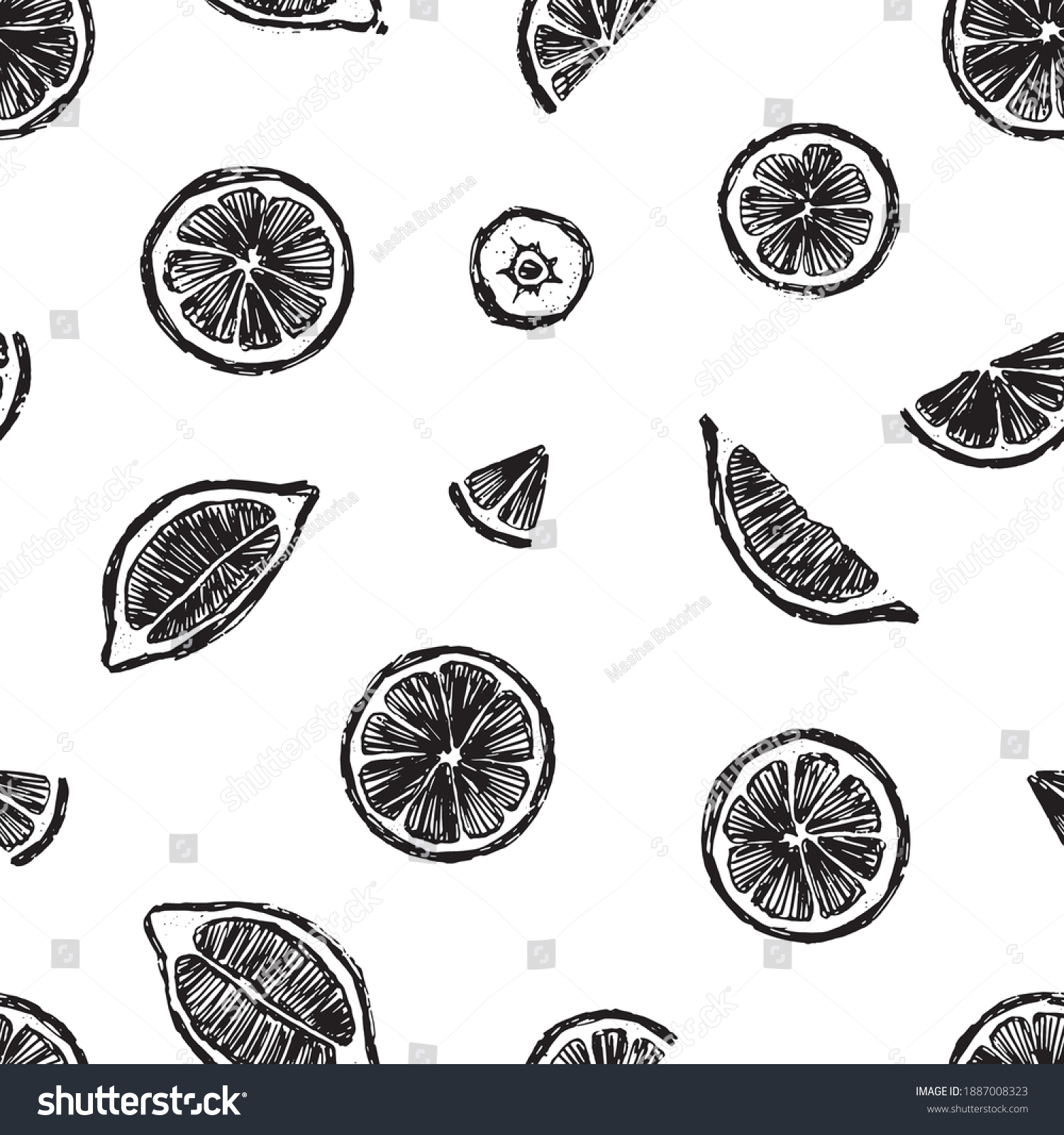 Brush Lemon Pattern Craft Textile Hand Stock Vector (Royalty Free ...