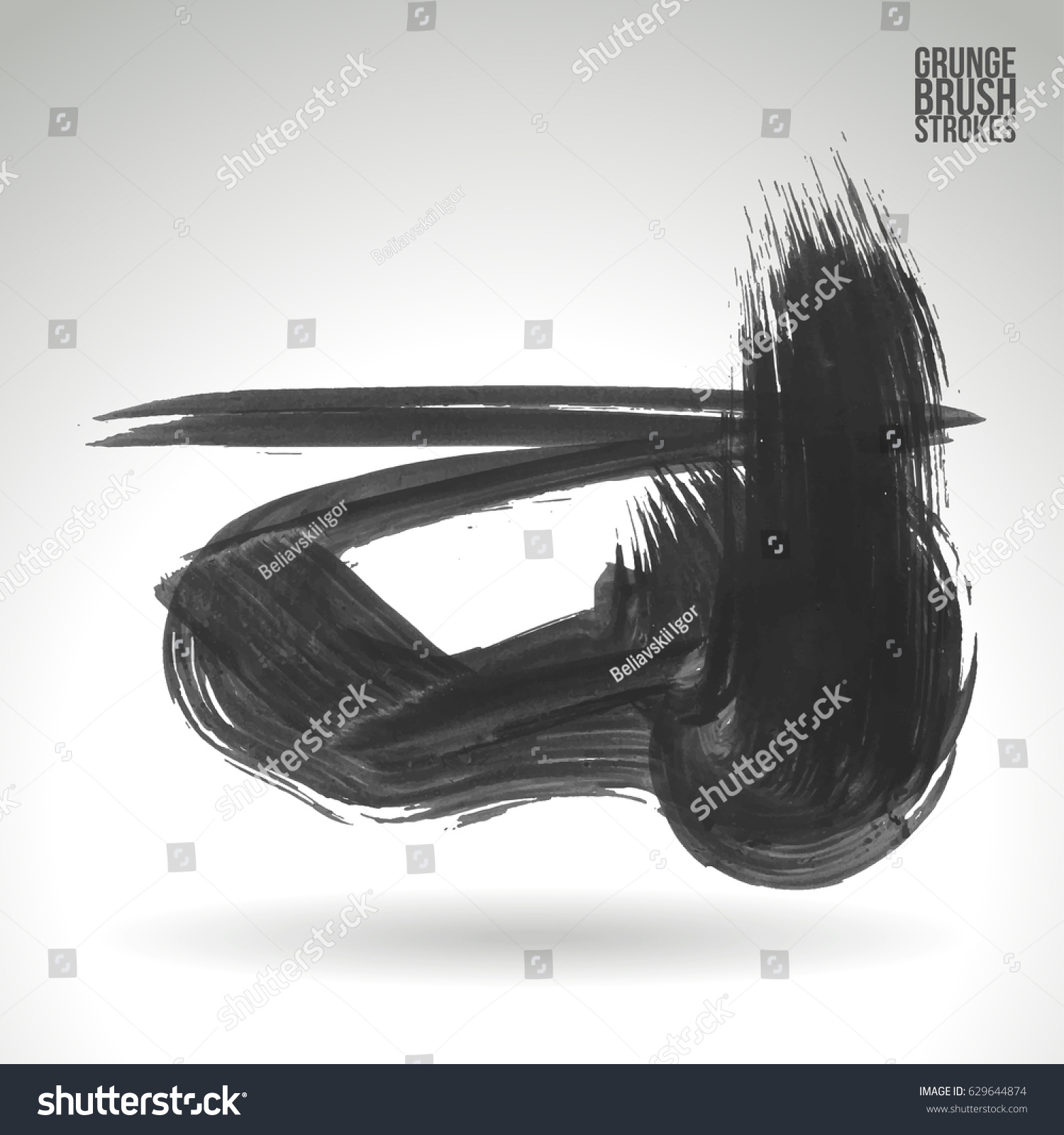 Brush Stroke Texture Vector Design Underline Stock Vector (Royalty Free ...