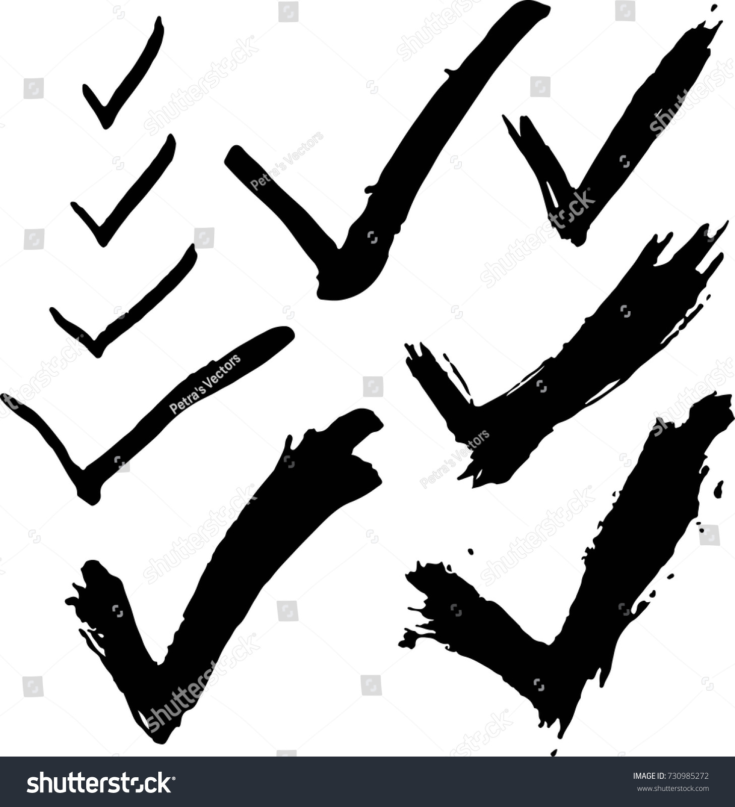 Brush Stroke Check Mark Vector Set: Vector có sẵn (miễn phí bản quyền ...