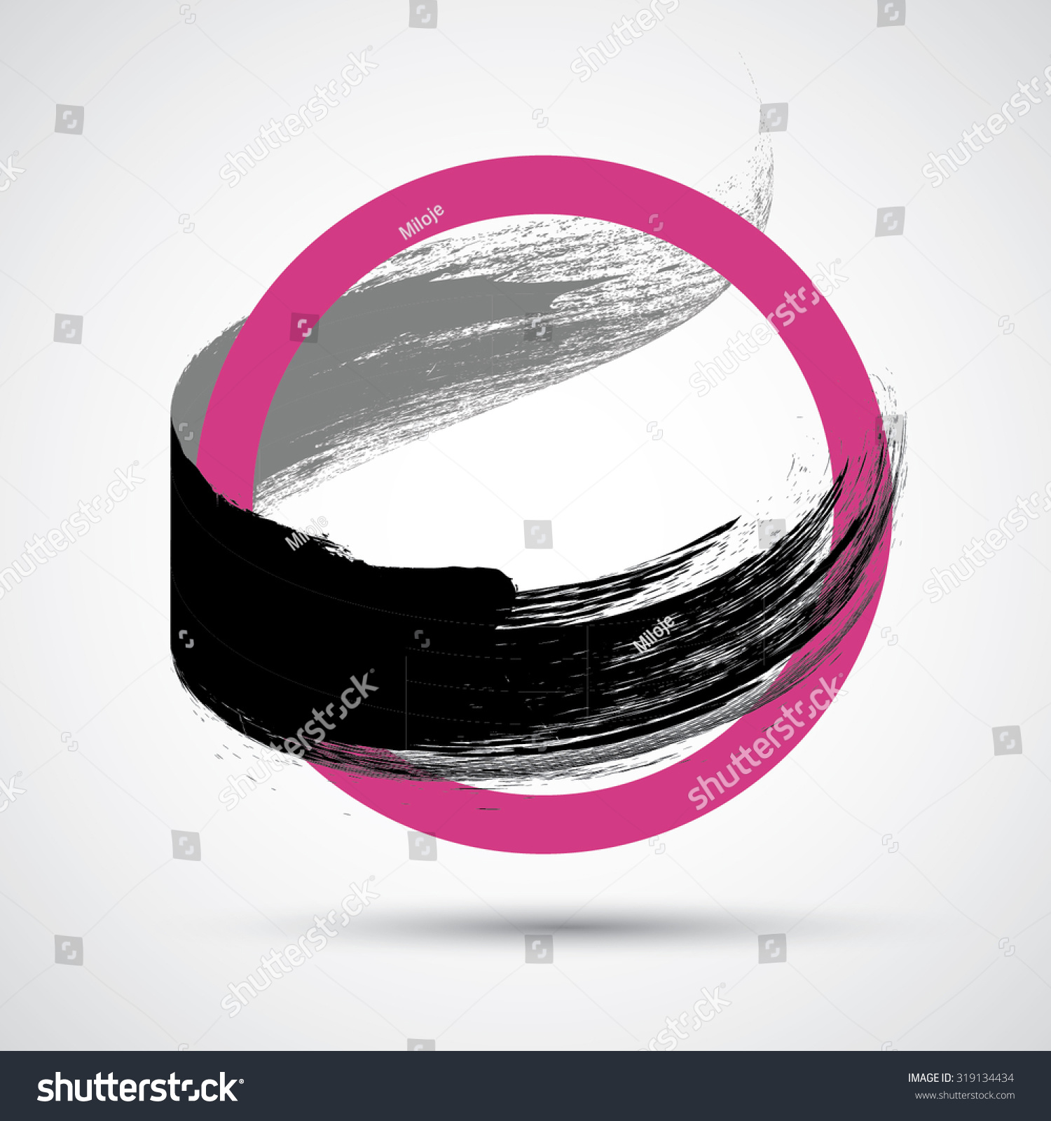 Brush Stroke Red Circle Border Frame Stock Vector (Royalty Free) 319134434