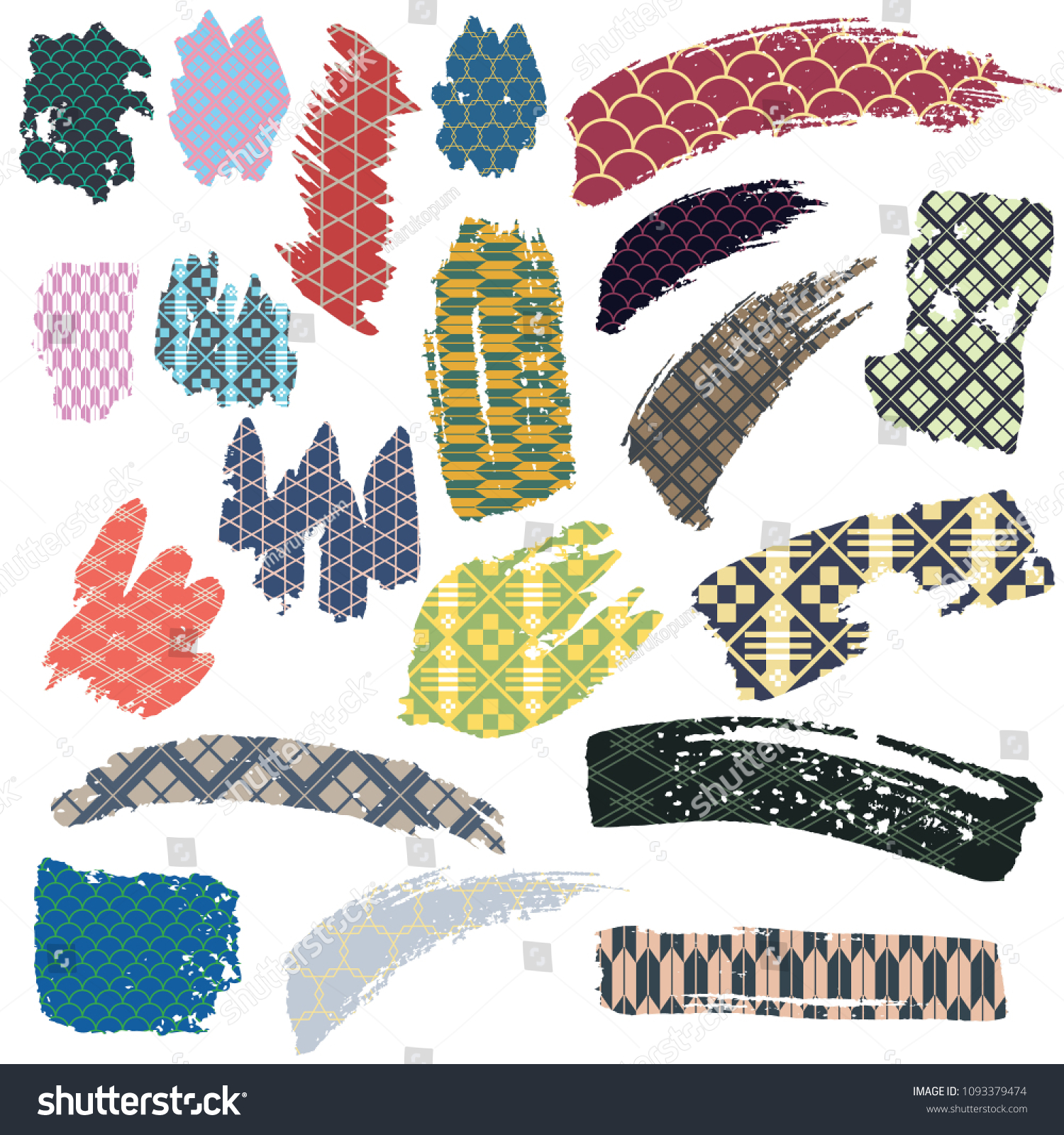 Brush Strokes Elements Painting Drawing Texture Stock Vector (Royalty ...