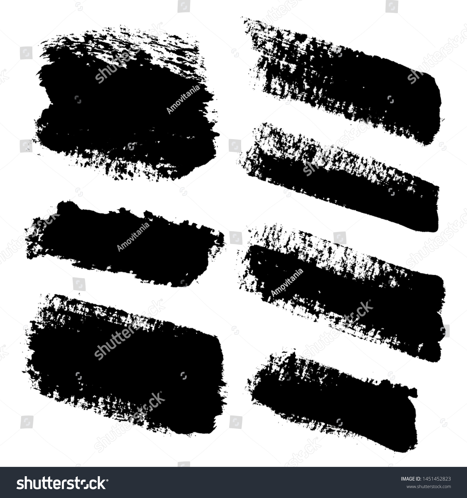 Brush Strokes Vector Paintbrush Set Diagonal Stock Vector (Royalty Free ...