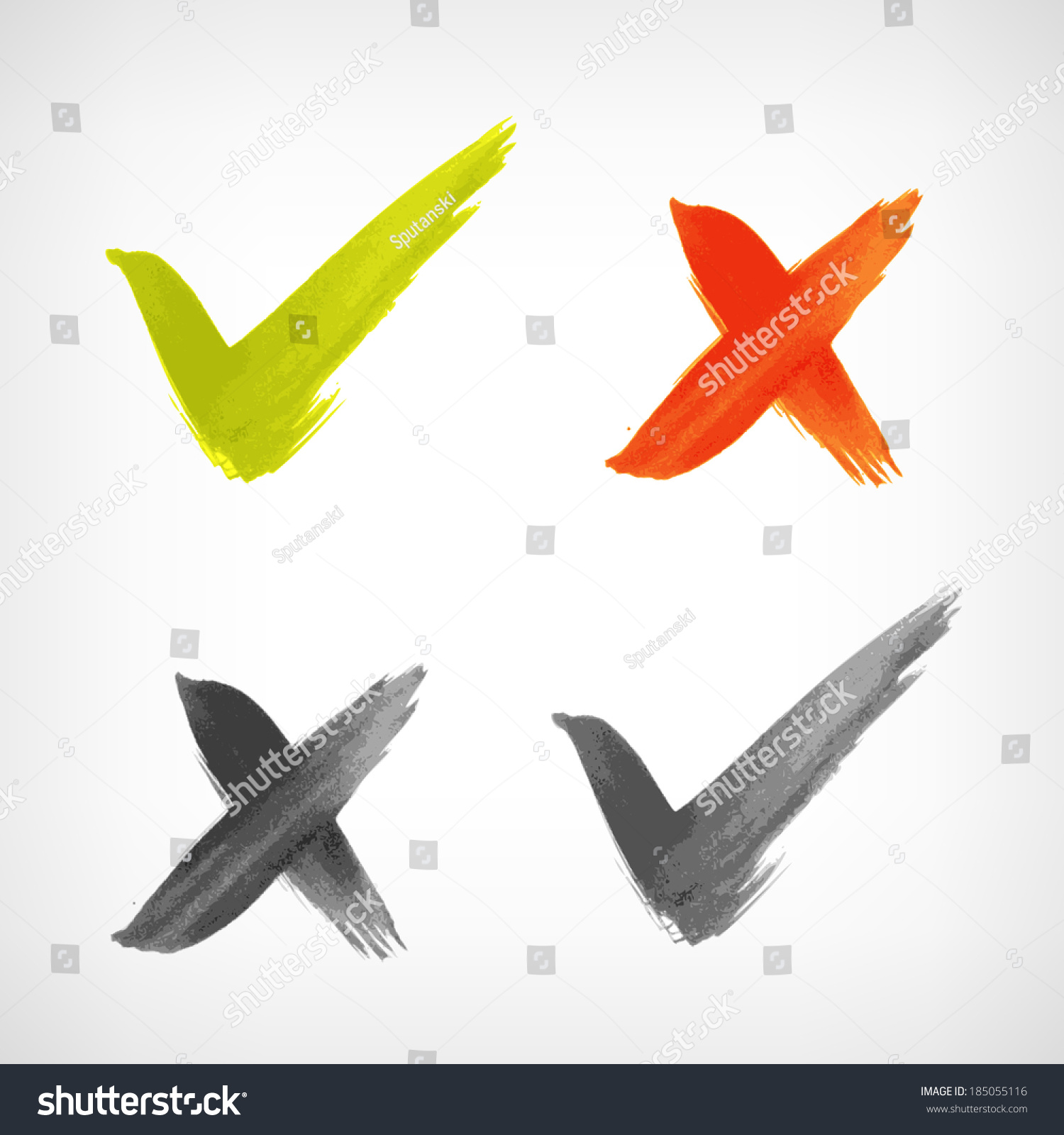 Brushed Vector Check Mark Sing Icon Stock Vector (Royalty Free) 185055116