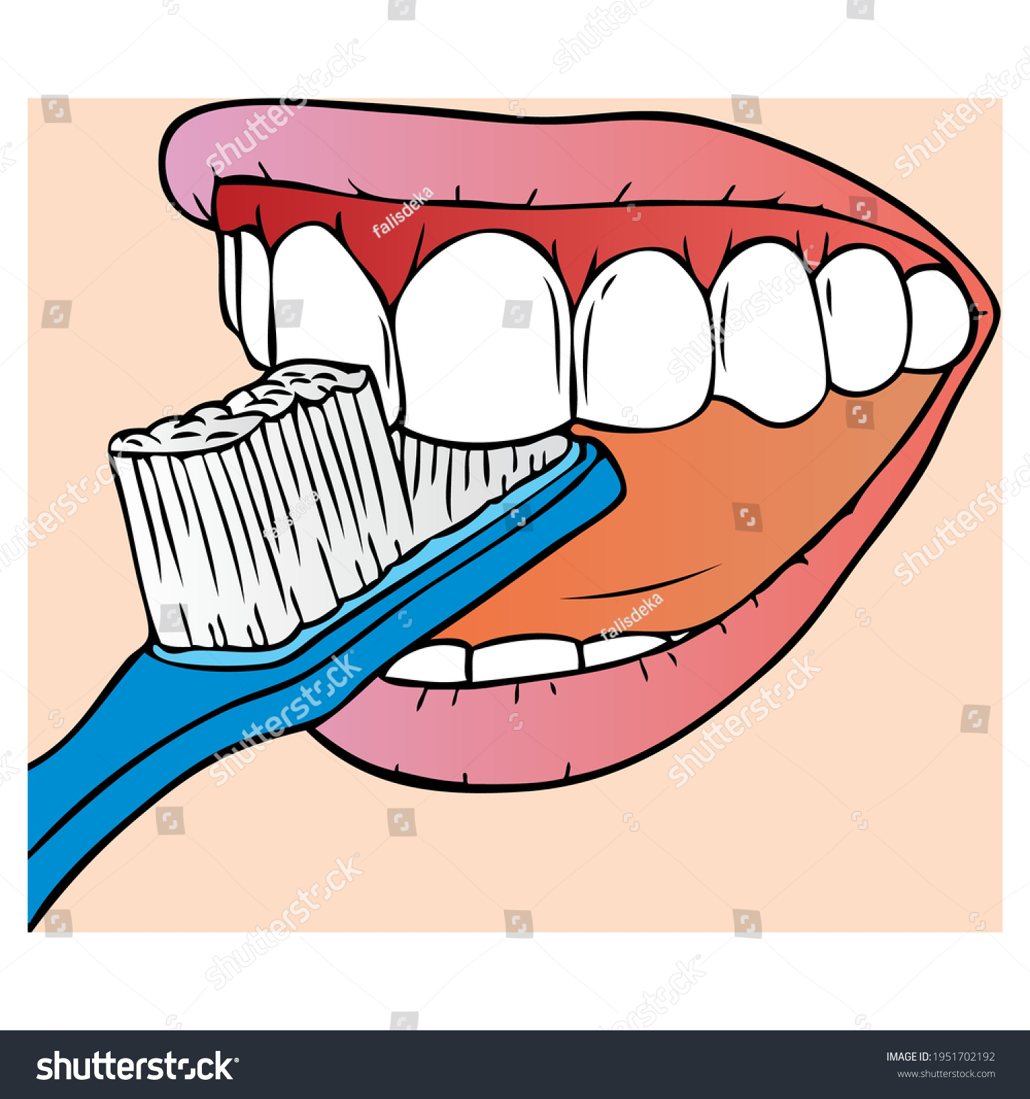 Brushing Teeth Vector Illustration Isolated On: เวกเตอร์สต็อก (ปลอดค่า ...