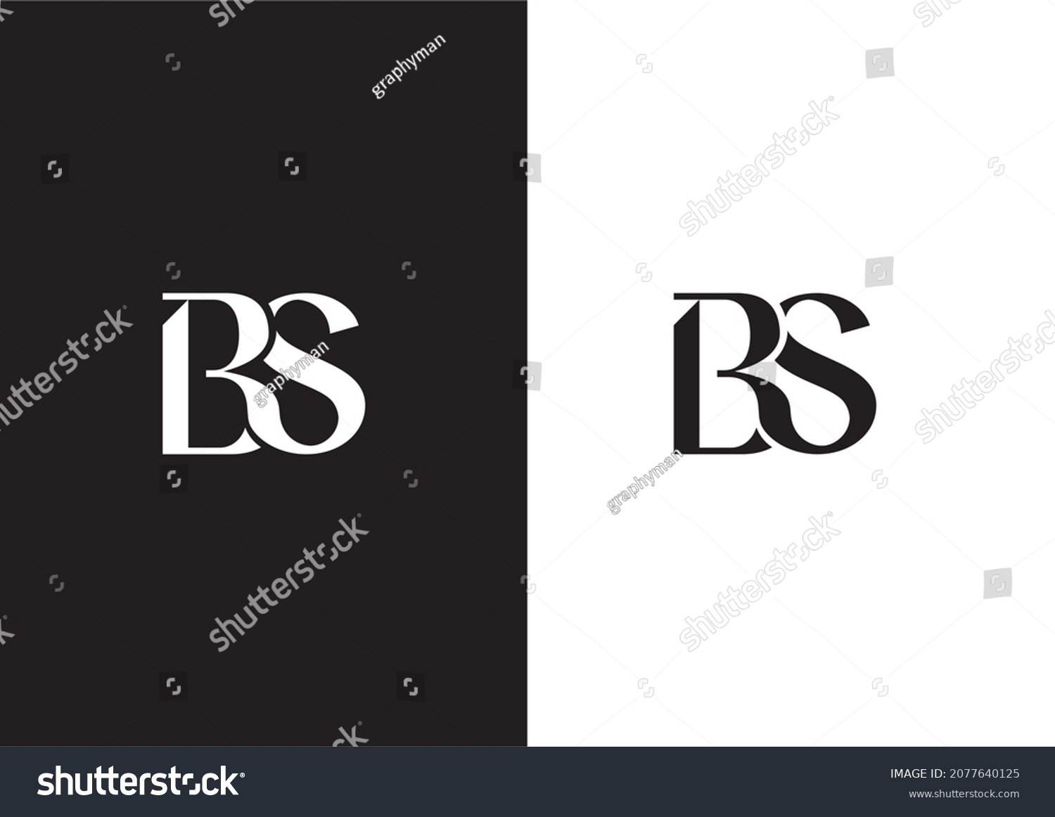 Bs Letter Logo Design Template Vector Stock Vector (Royalty Free ...