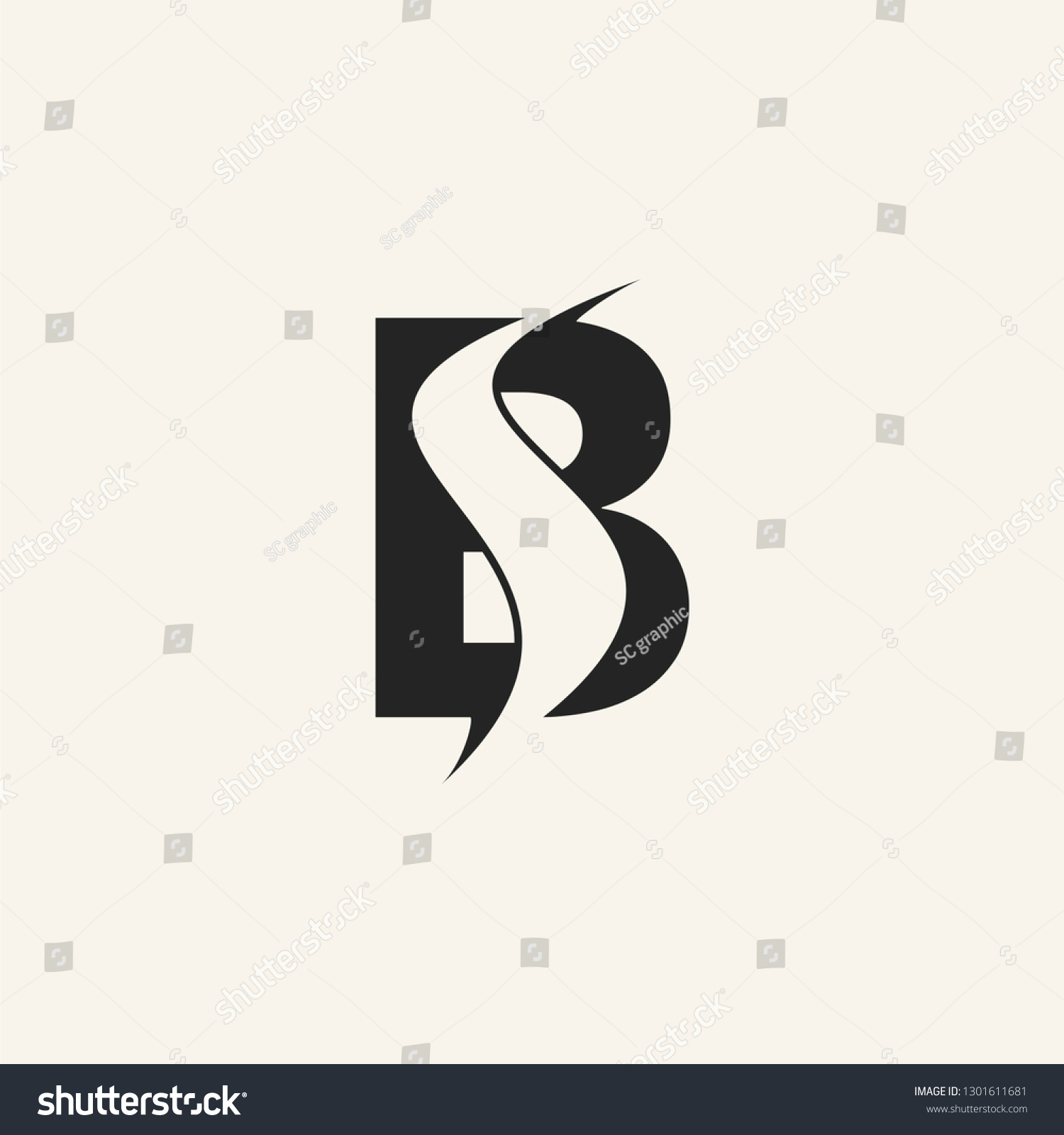 Bs Letter Logo Vector Icon Stock Vector (Royalty Free) 1301611681 ...