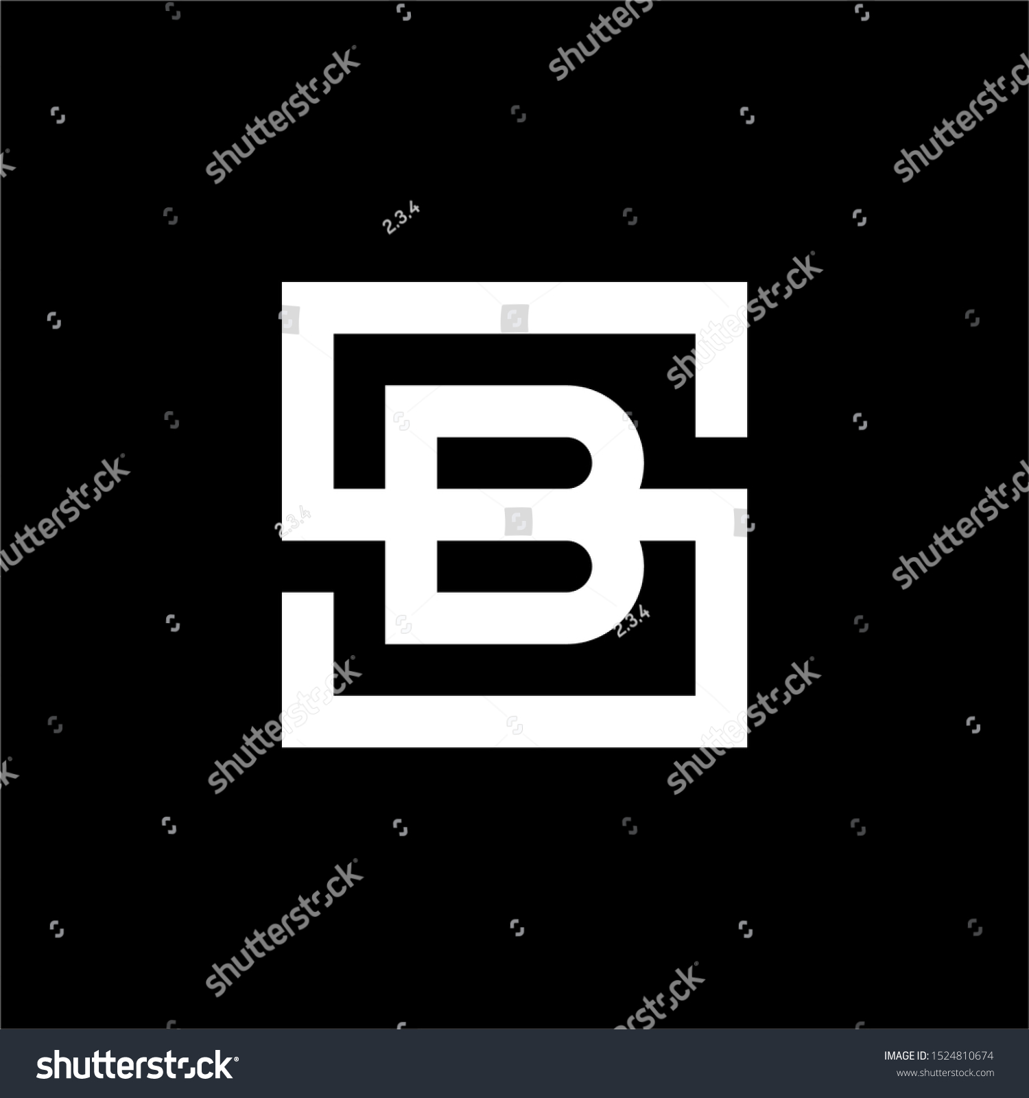 Bs Logo Monogram Icon Box Vector Stock Vector (Royalty Free) 1524810674