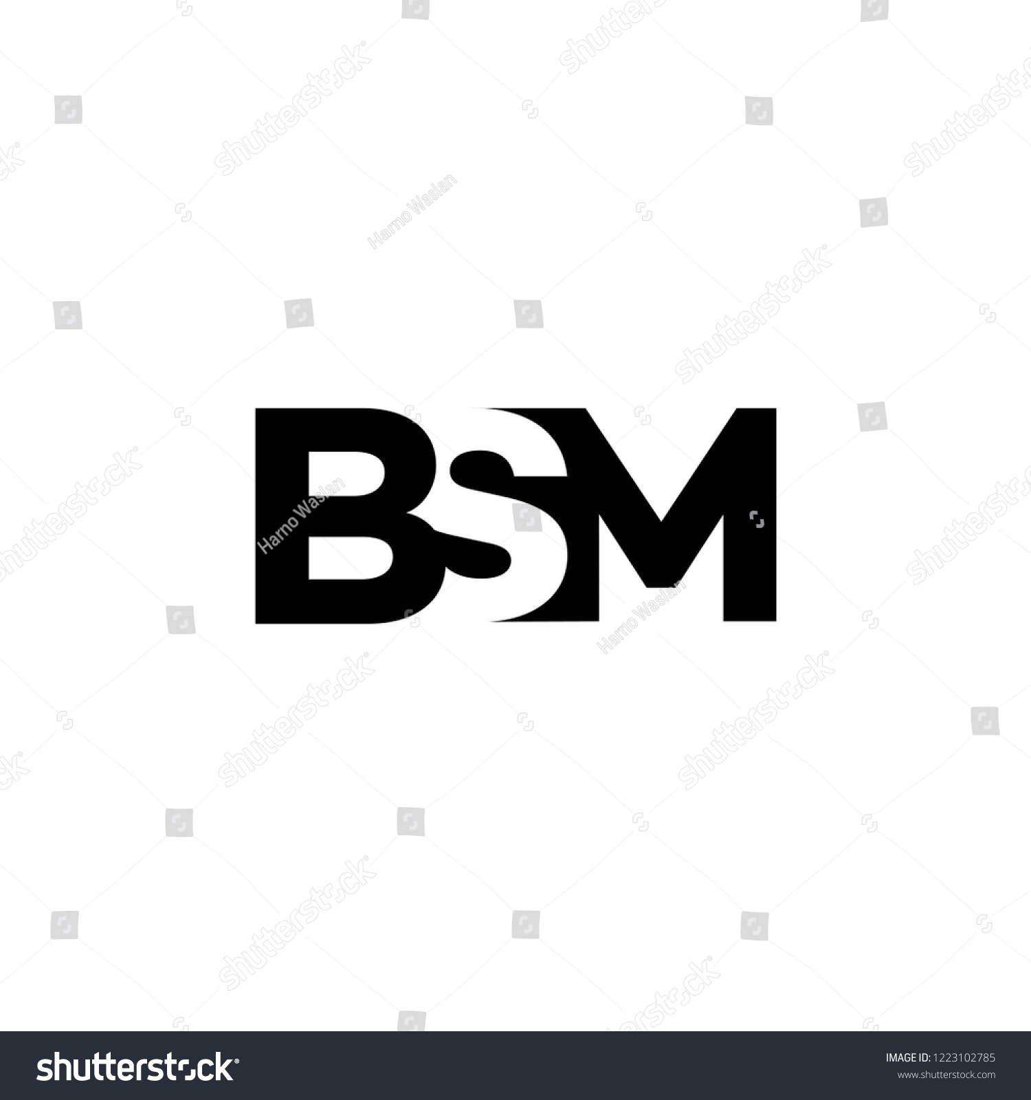 Bsm Letter Logo Vector Stock Vector (Royalty Free) 1223102785