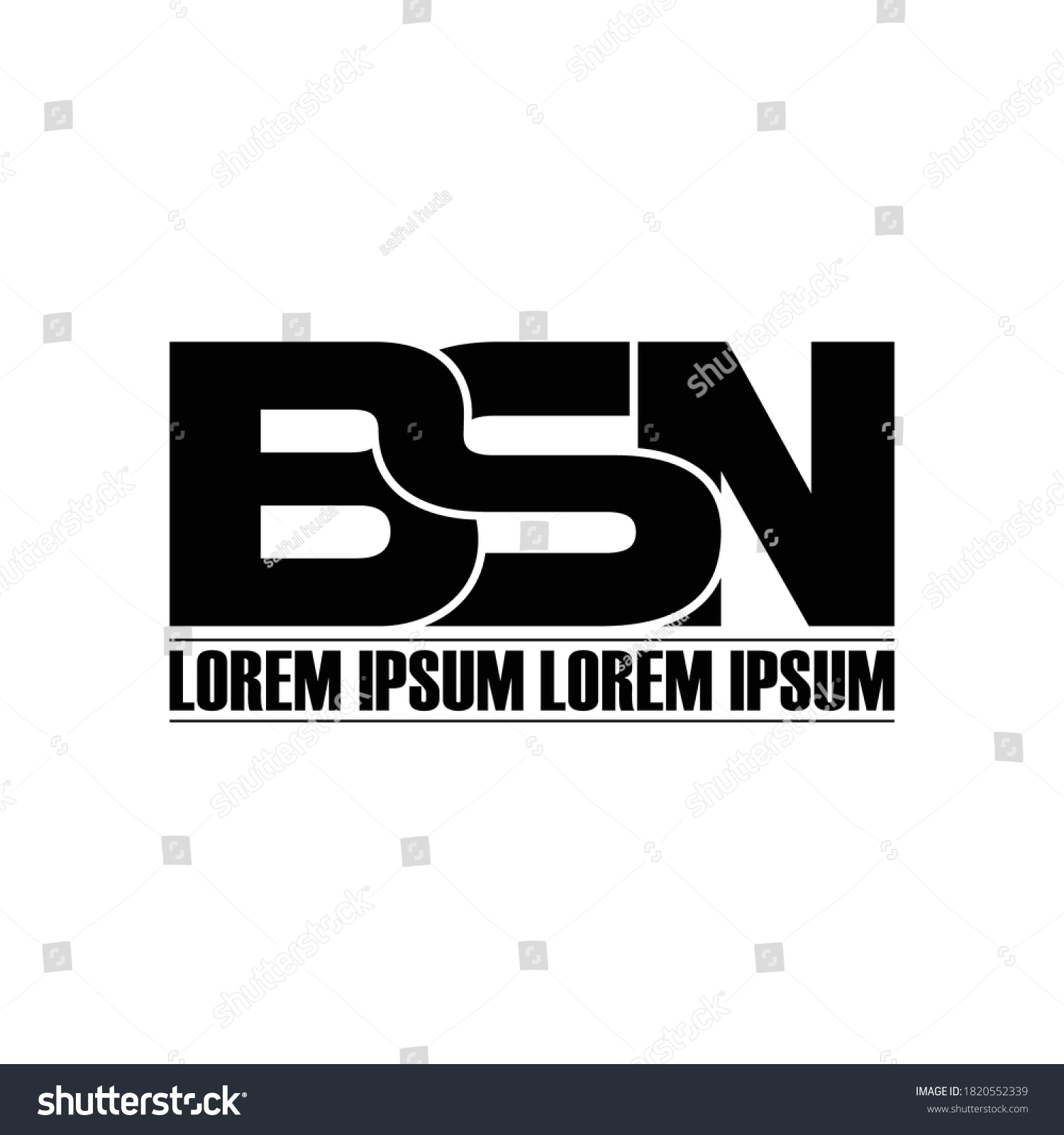 Bsn Letter Monogram Logo Design Vector Stock Vector (Royalty Free ...
