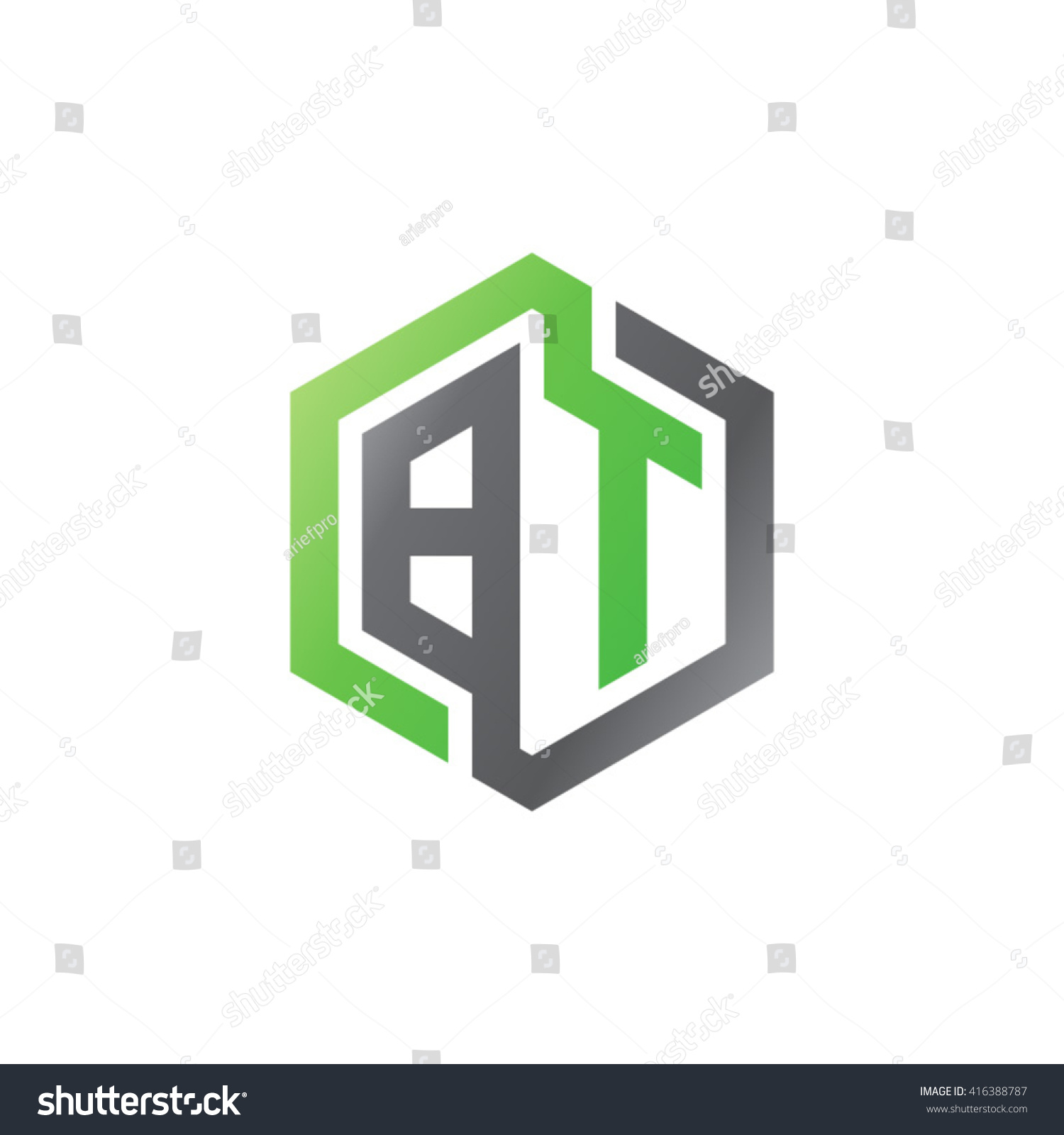 Bt Initial Letters Loop Linked Hexagon Stock Vector (Royalty Free ...
