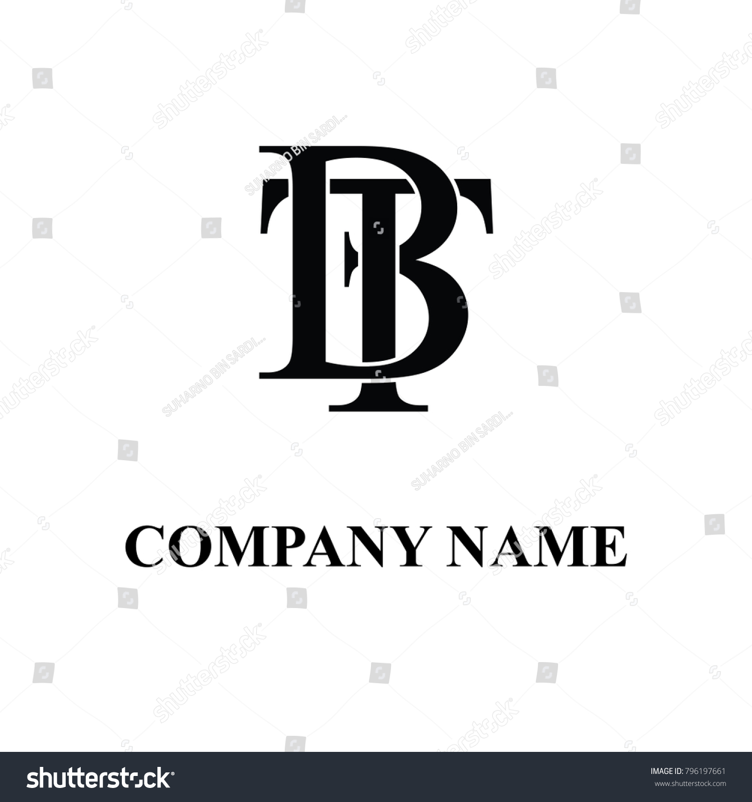 Bt Initial Logo Design Stock Vector (Royalty Free) 796197661