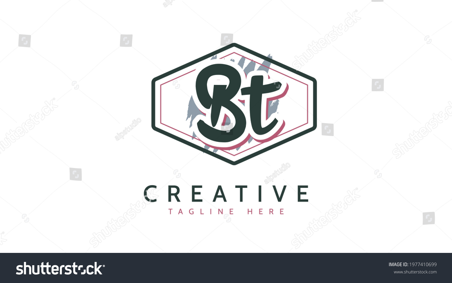 Bt Initials Handwriting Logo Vector Stock Vector (Royalty Free) 1977410699